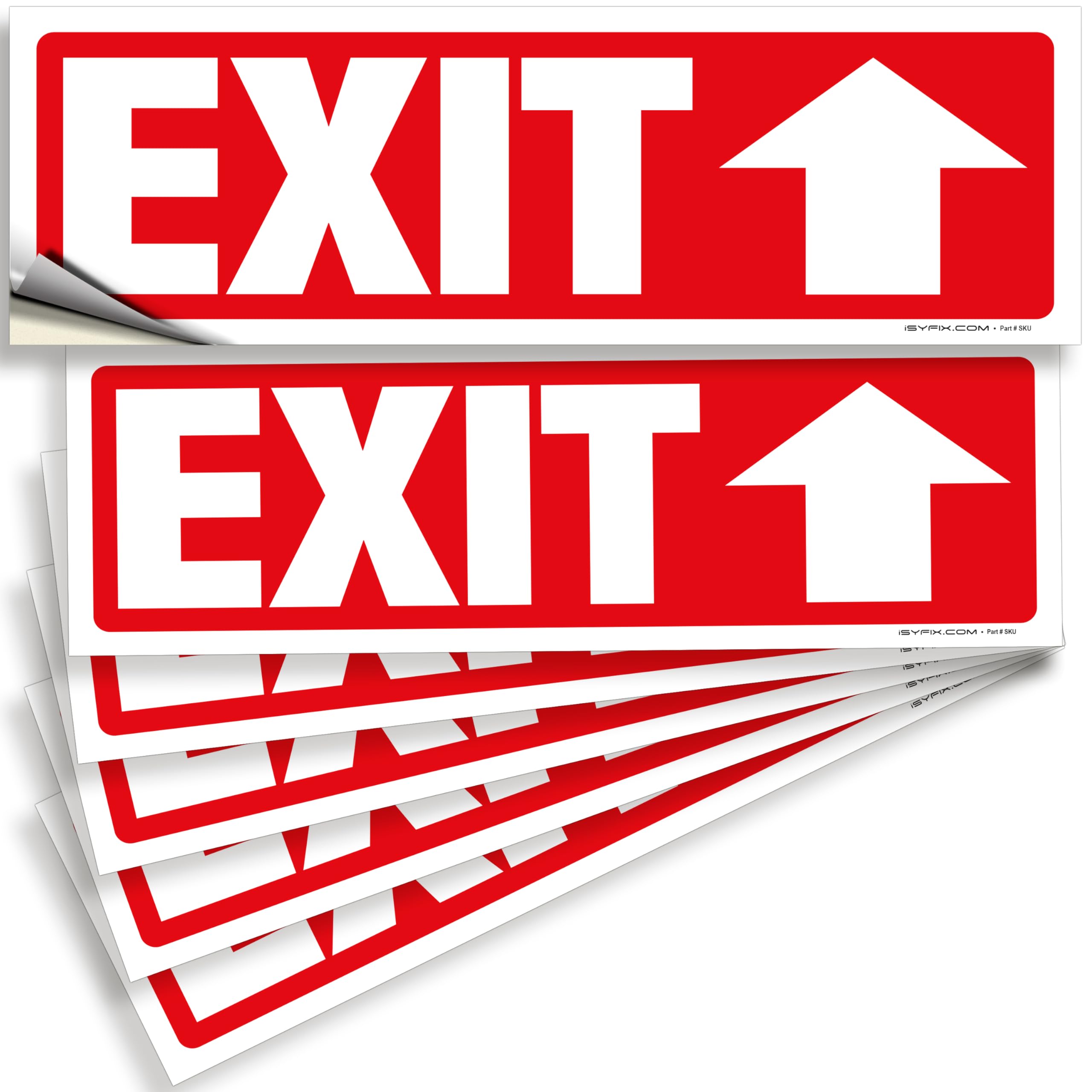 Snapklik.com : iSYFIX Exit Signs Stickers 6 Pack 12x4 Inch - Laminated ...