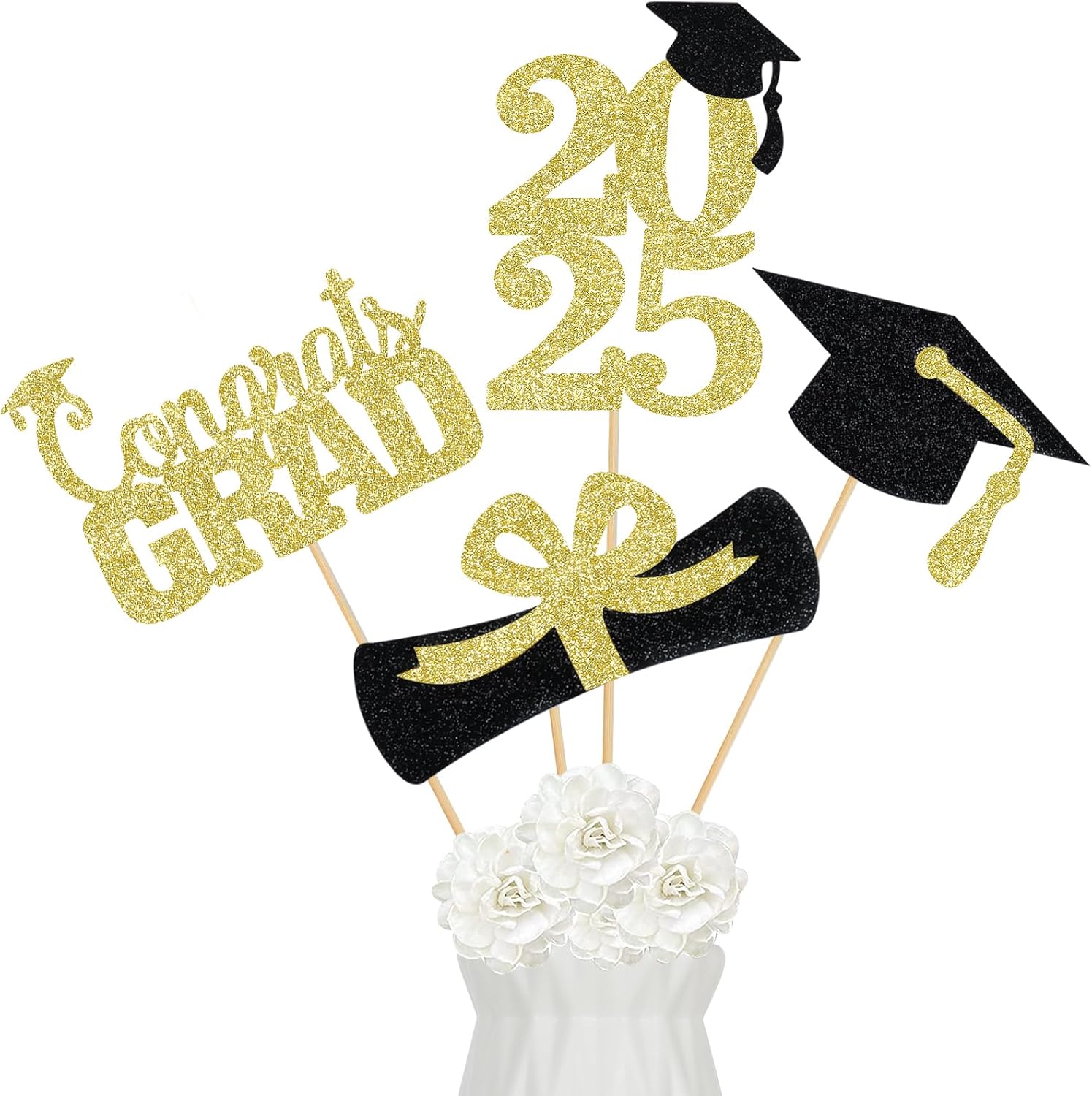 Amazon.com: 24Pcs Gold 2025 Graduation Centerpieces Sticks, Graduation ...