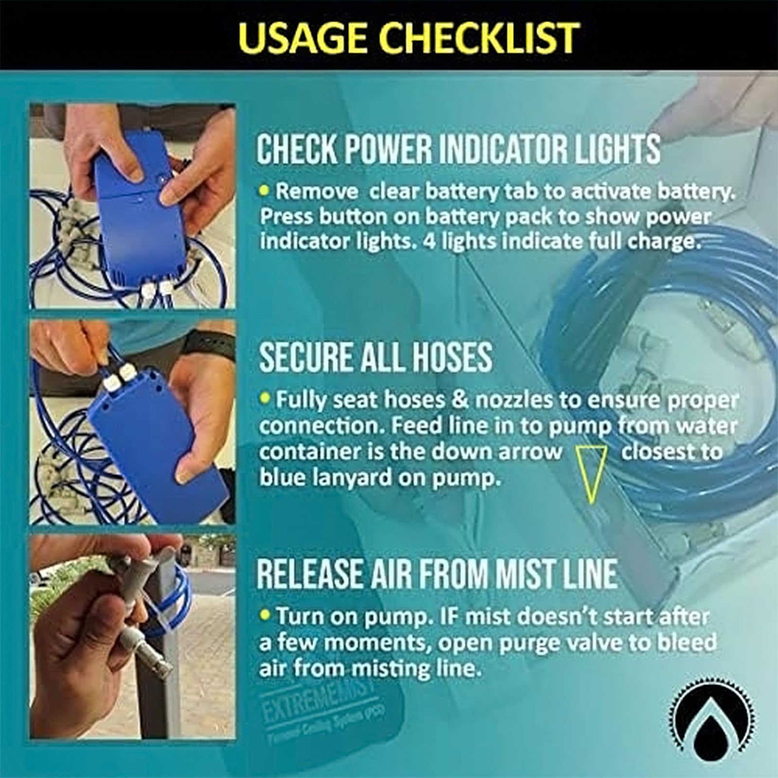 Portable Misting Systems Misopily 13 Ft. Misting Fan Kit For Outside