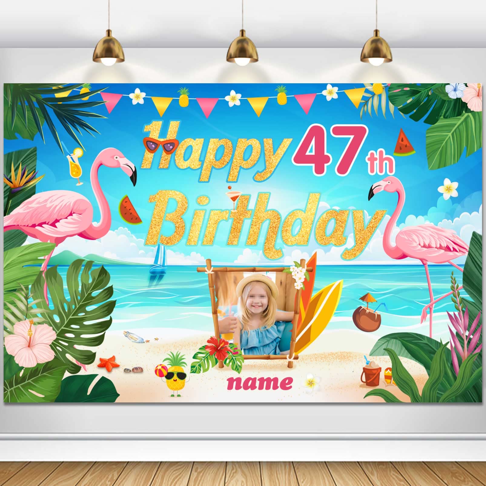 Snapklik.com : Custom Happy 47th Birthday Decoration Banner ...