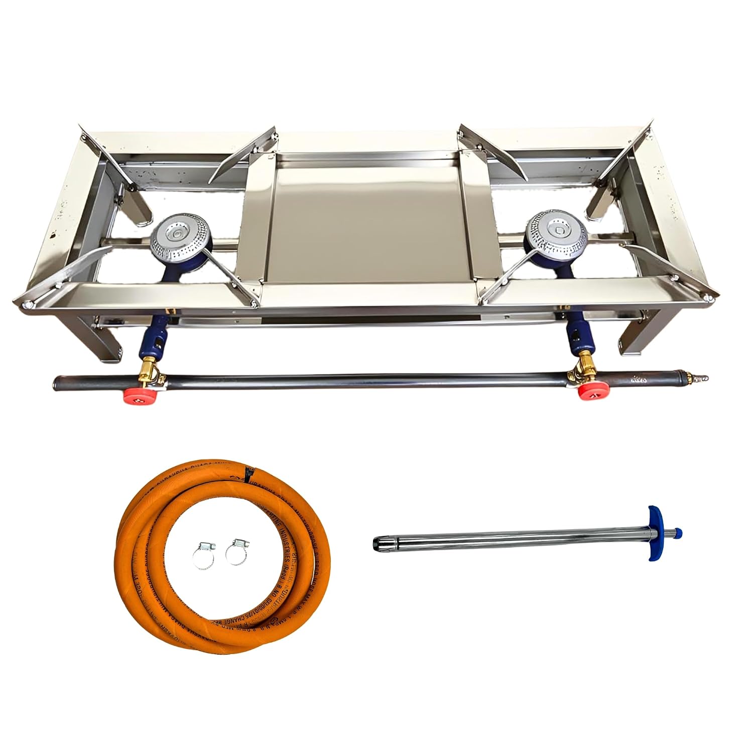 Amaru Two Burner Stainless Steel Square Chulha Canteen Bhatti ...