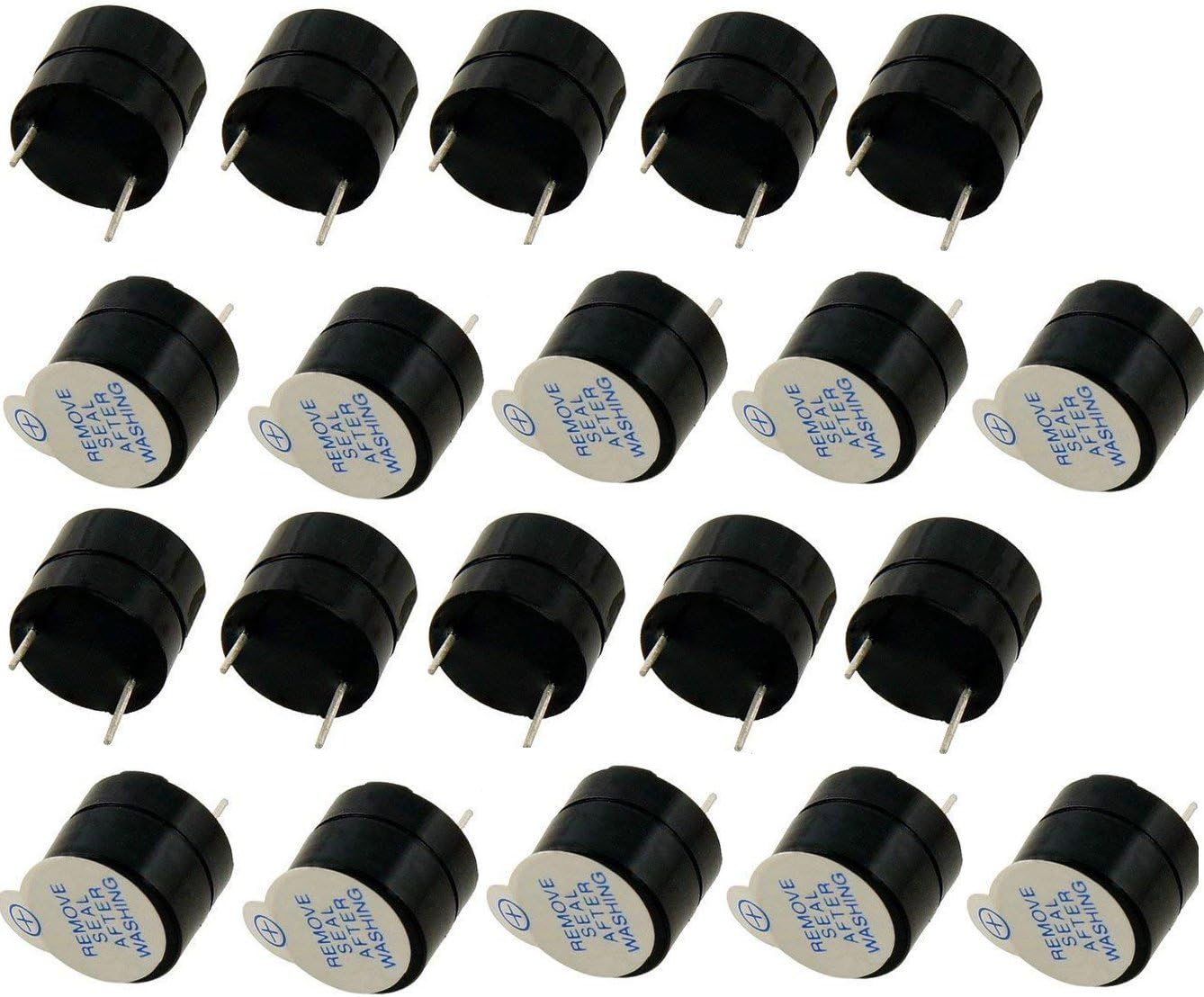 Amazon.com: YXQ 20Pcs Mirco Active Alarm Buzzer DC 5V 12 mm Dia 2 ...
