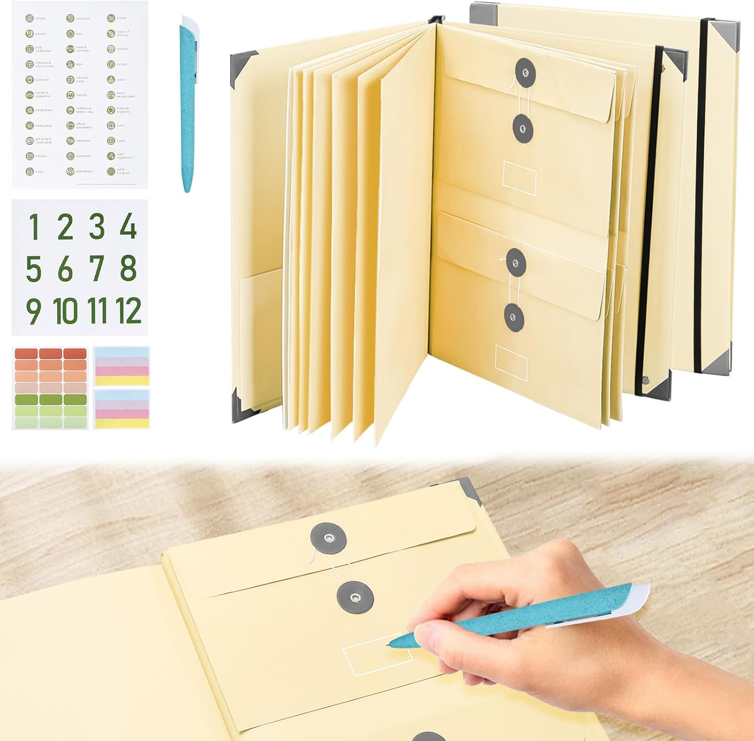 Amazon.com : Veleron Life Organizer with Labels,If i Die Binder Folio ...