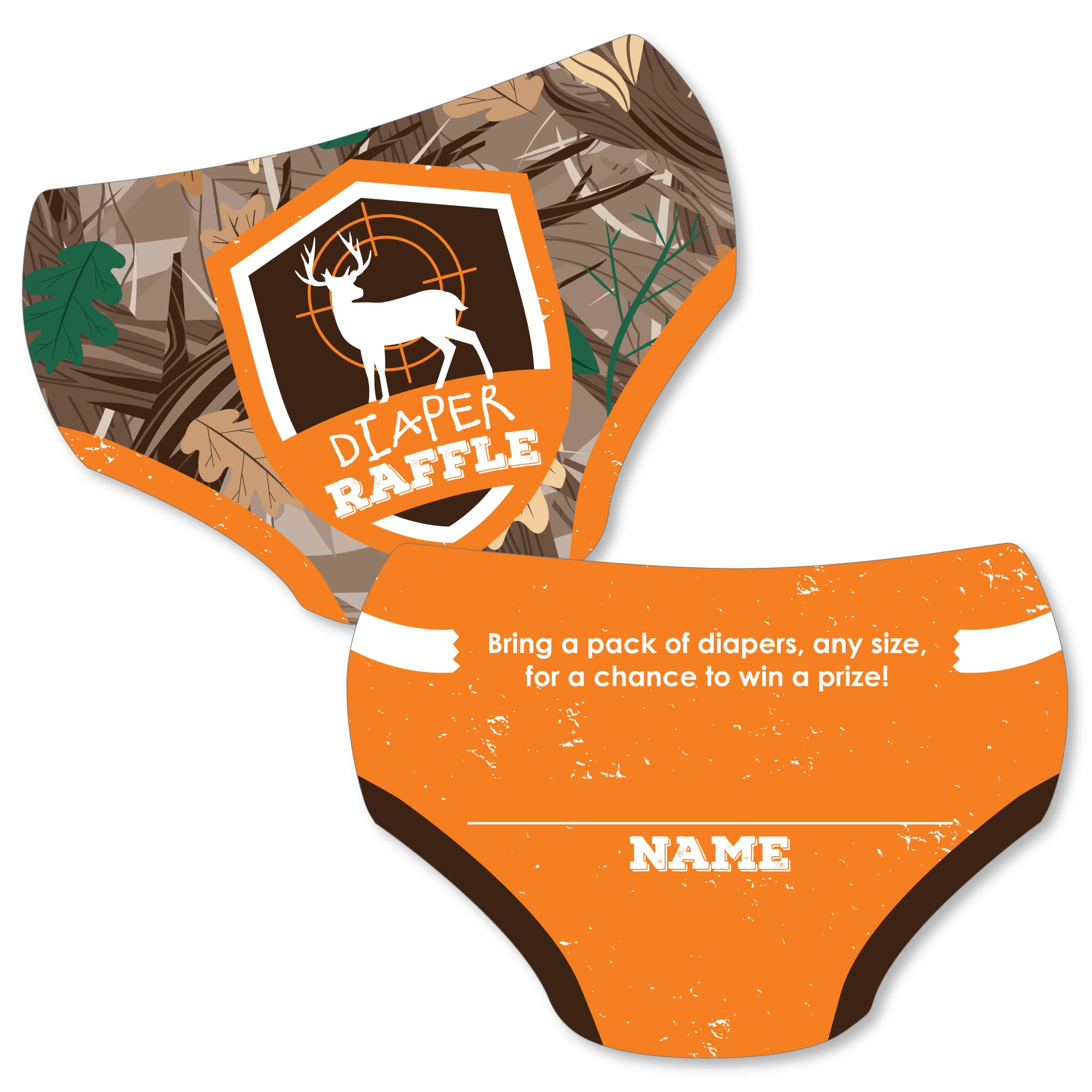 Amazon.com: Big Dot of Happiness Gone Hunting - Diaper Shaped Raffle ...