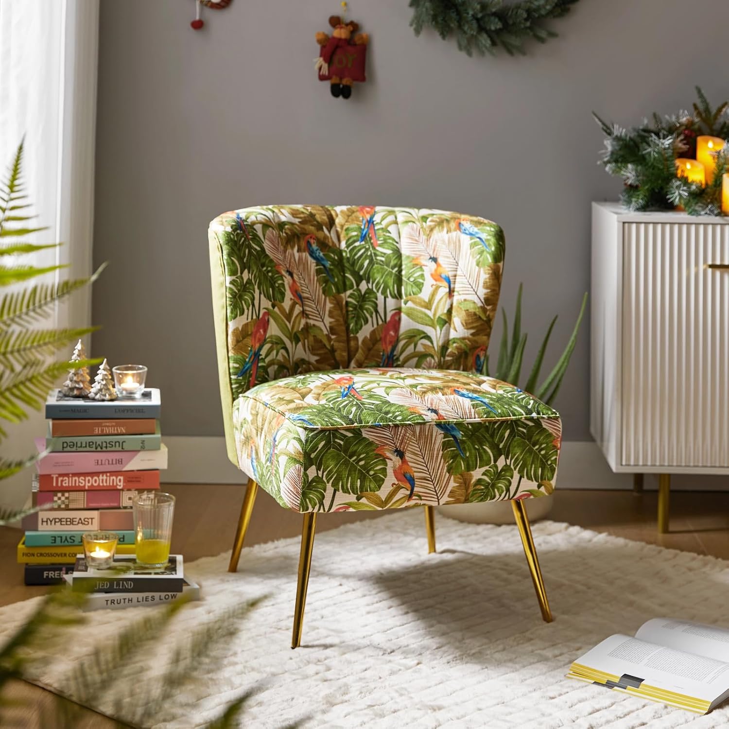 FABRICATION HAUS Fabric Dining Slipper Chair Upholstered Vanity Kitchen ...