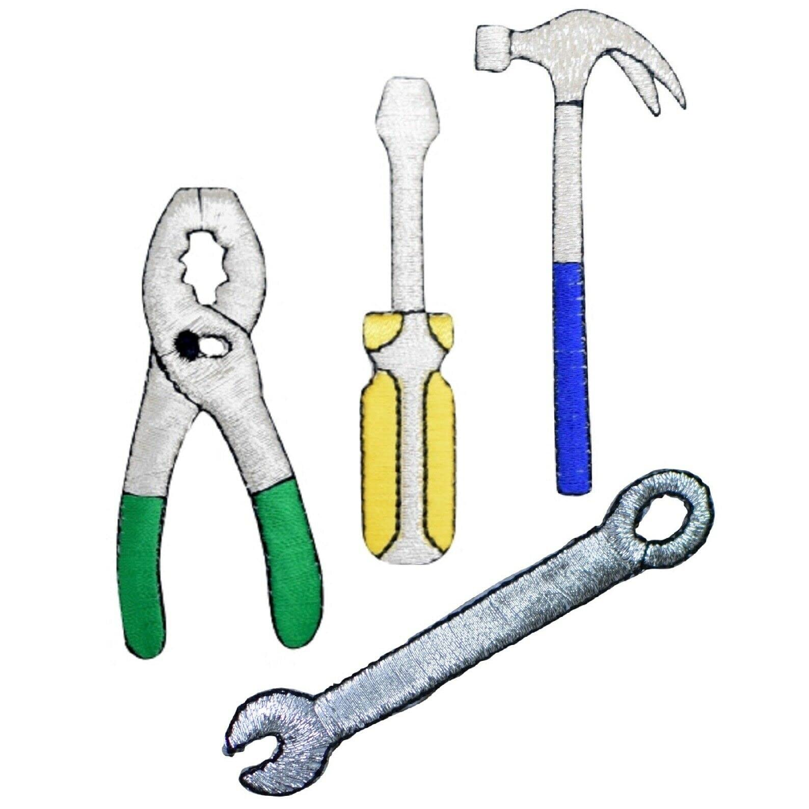 Amazon.com: Stencils World Tool Set Embroidered Applique Patch - Hammer ...
