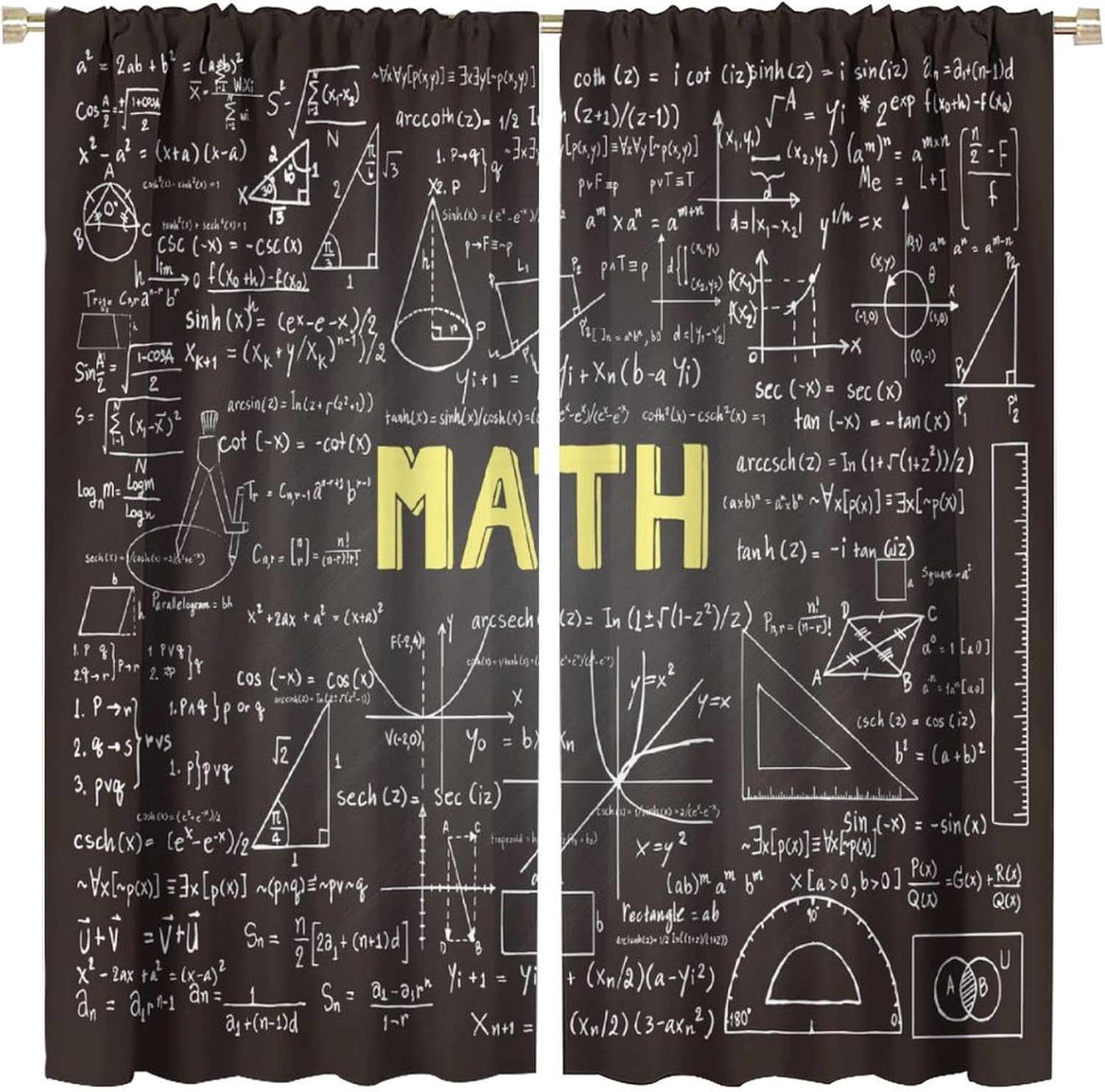 Amazon.com: Mathematics Classroom Curtains, Dark Blackboard Backdrop ...