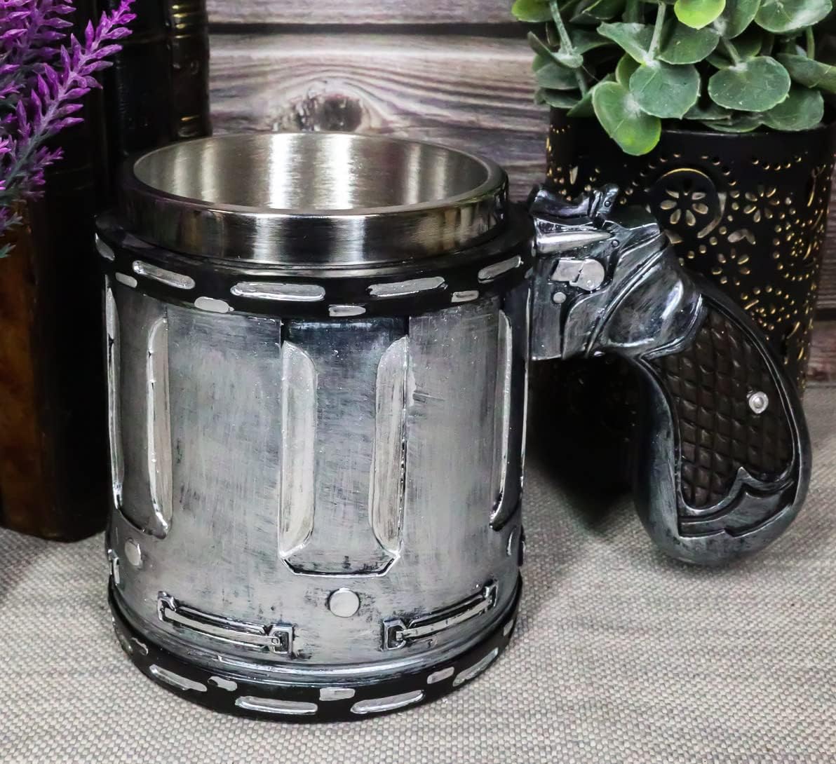 Amazon.com | Ebros Gift Western Revolver Gun Pistol Barrel Case Mug ...