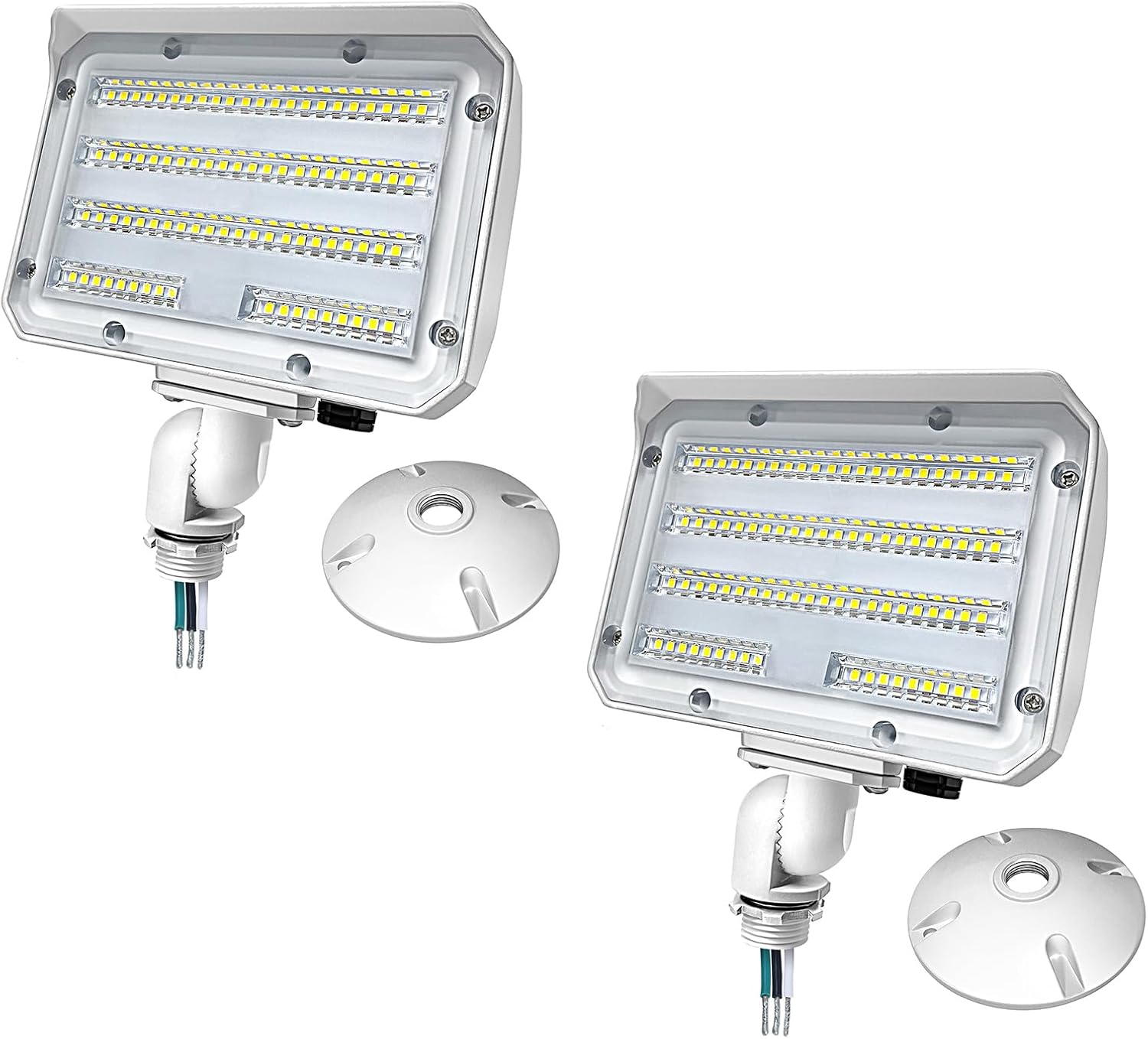 SZGMJIA 60W LED Flood Light with Knuckle Mount Base, Outdoor Security ...