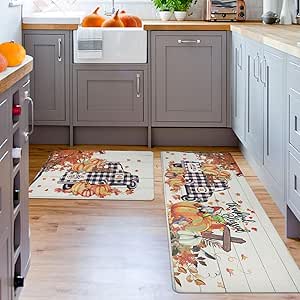 Amazon.com: famibay 2 Piece Fall Kitchen Mats Cushioned Anti Fatigue ...