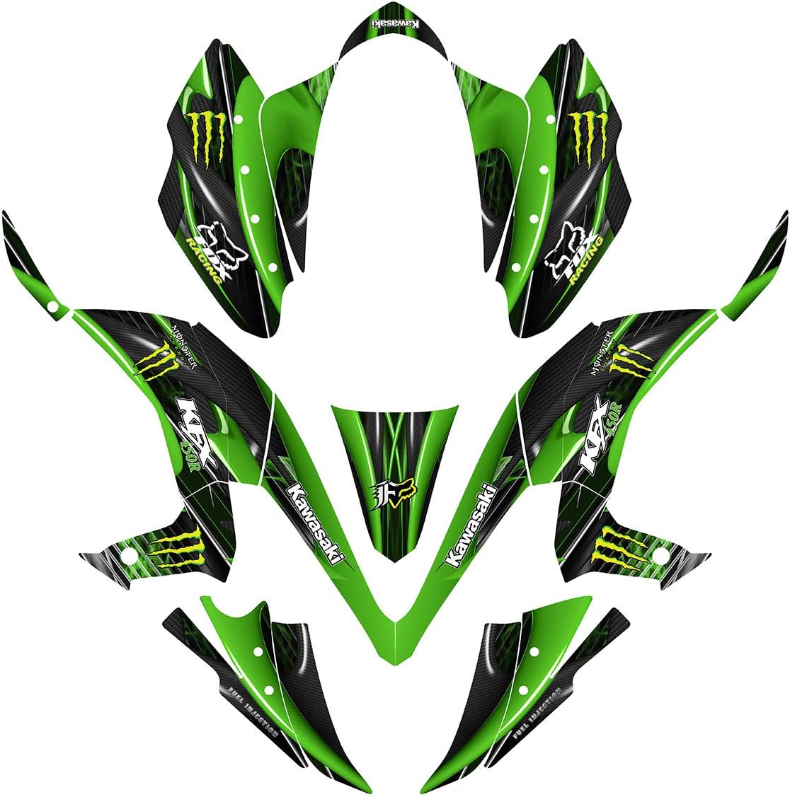 Amazon.com: Kawasaki KFX 450 KFX450R graphics decal kit design #3333 ...
