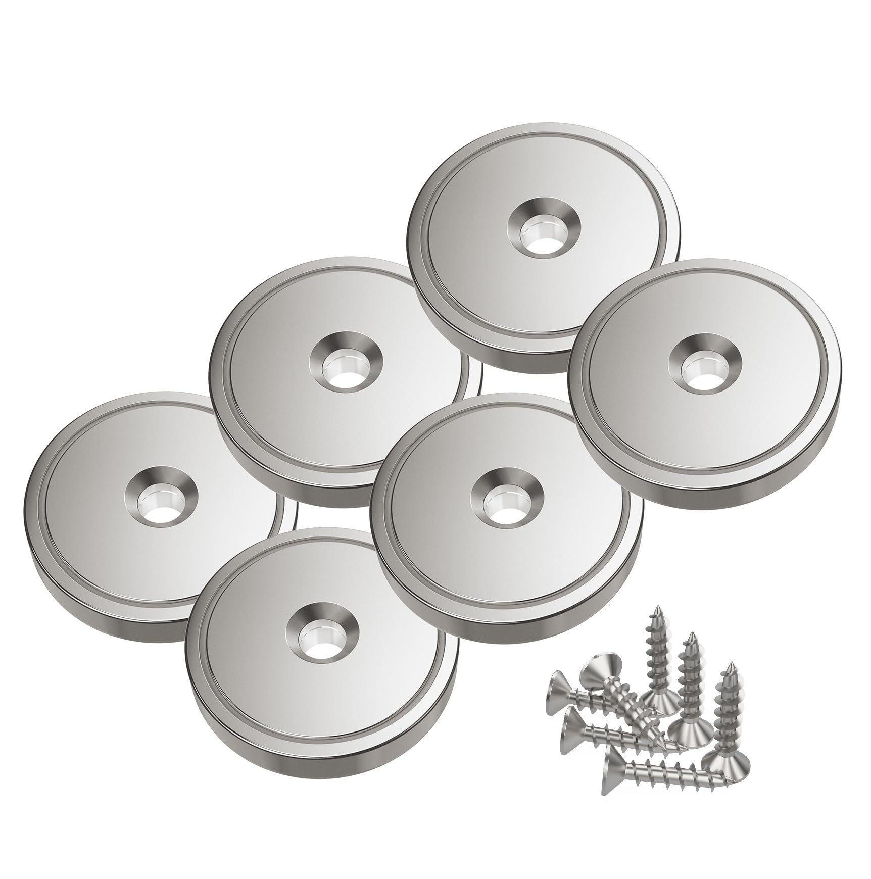 Magnetpro 6 Pieces Disc Magnets 90 LBS Pull Force Size 32 x 8 mm with ...