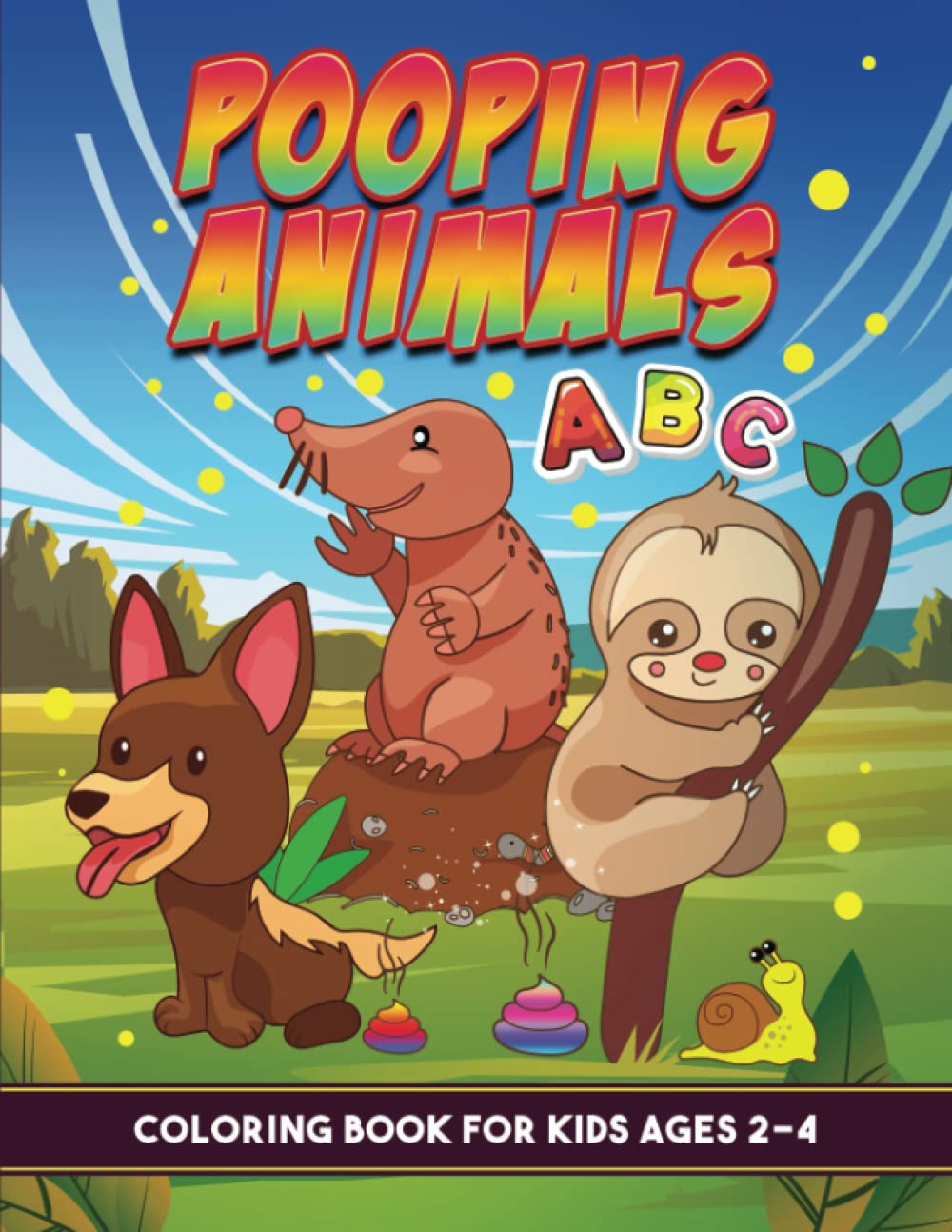 Coloring Book for Kids Ages 2-4: Pooping Animals ABC: Papeterie Bleu ...