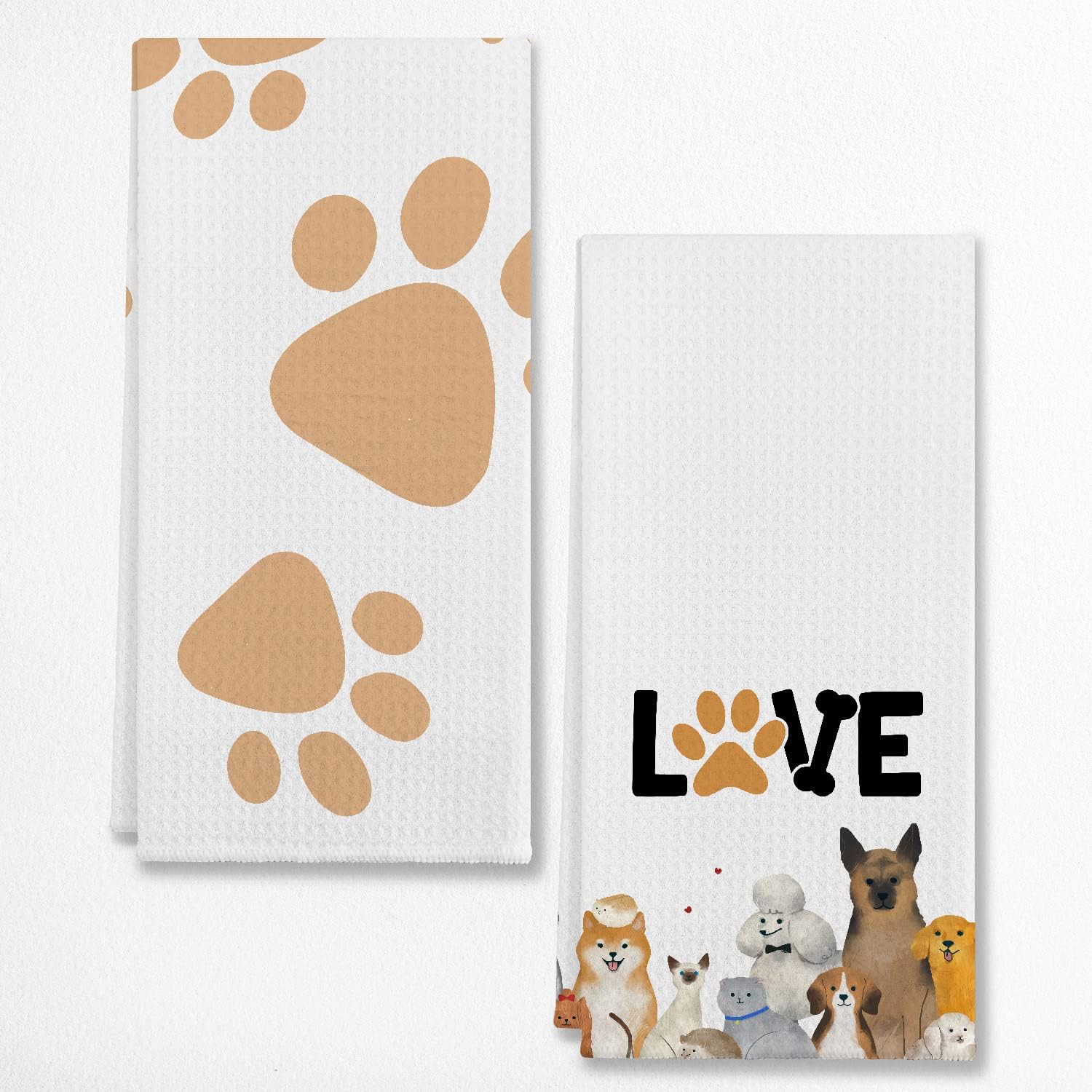 Amazon.com: EIONEY Love Dog Cute Dog Puppy Love Paws Pattern Kitchen ...
