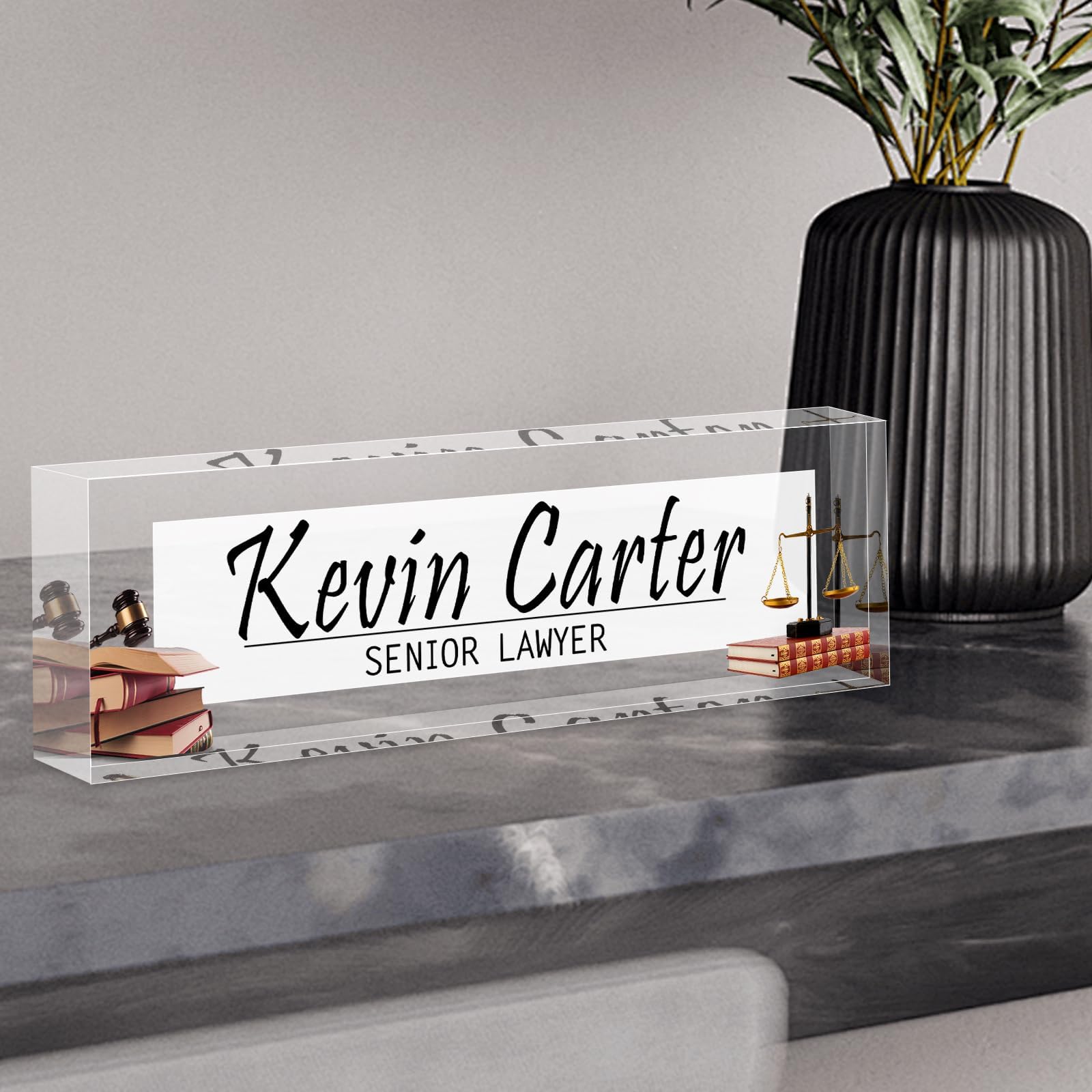 Amazon.com: SCZQOVR Name Plate for Desk Personalized, Acrylic Desk ...