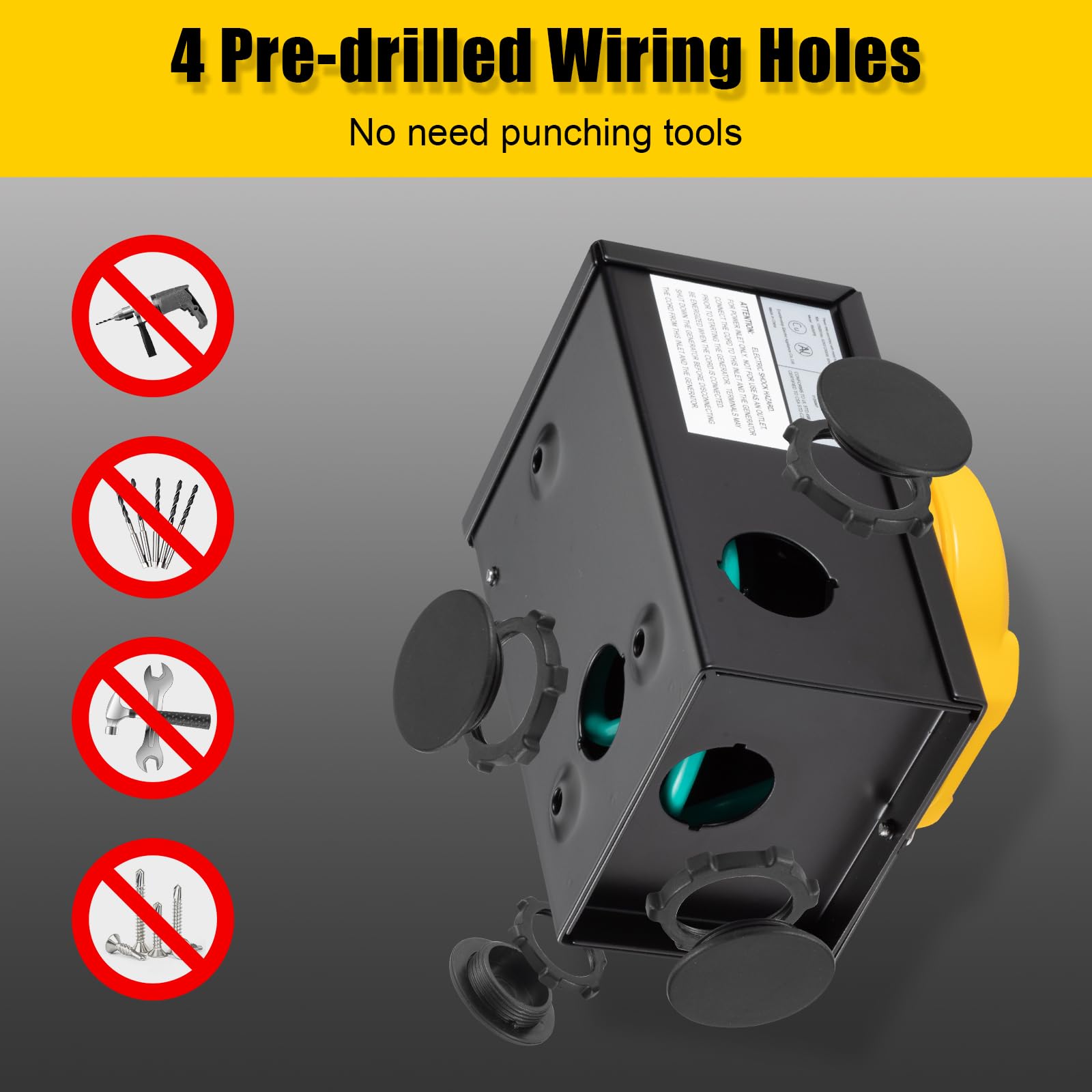 Snapklik.com : LAZMUMI 30 Amp Generator Inlet Box, NEMA L14-30P Power ...