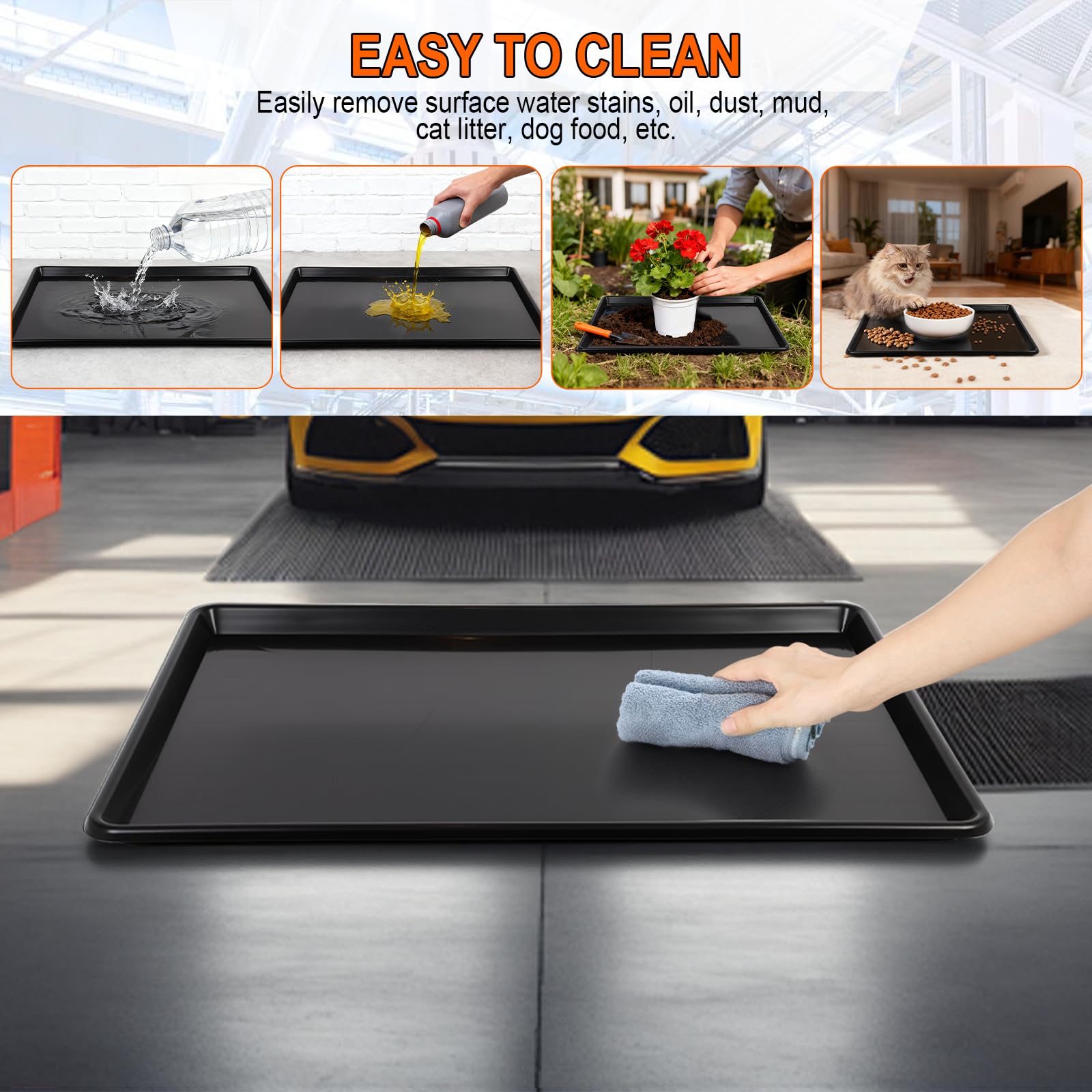 Snapklik.com : 6 Pcs Extra Large Oil Drip Pan, Oil Drip Tray For Under ...