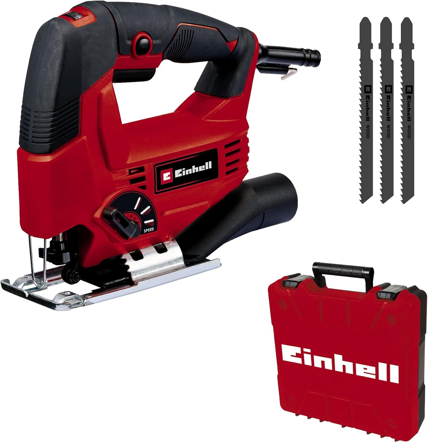 Einhell Scie sauteuse TC-JS 80/1 Kit (550 W, profondeur de coupe 80 mm dans le bois/10 mm dans l ...