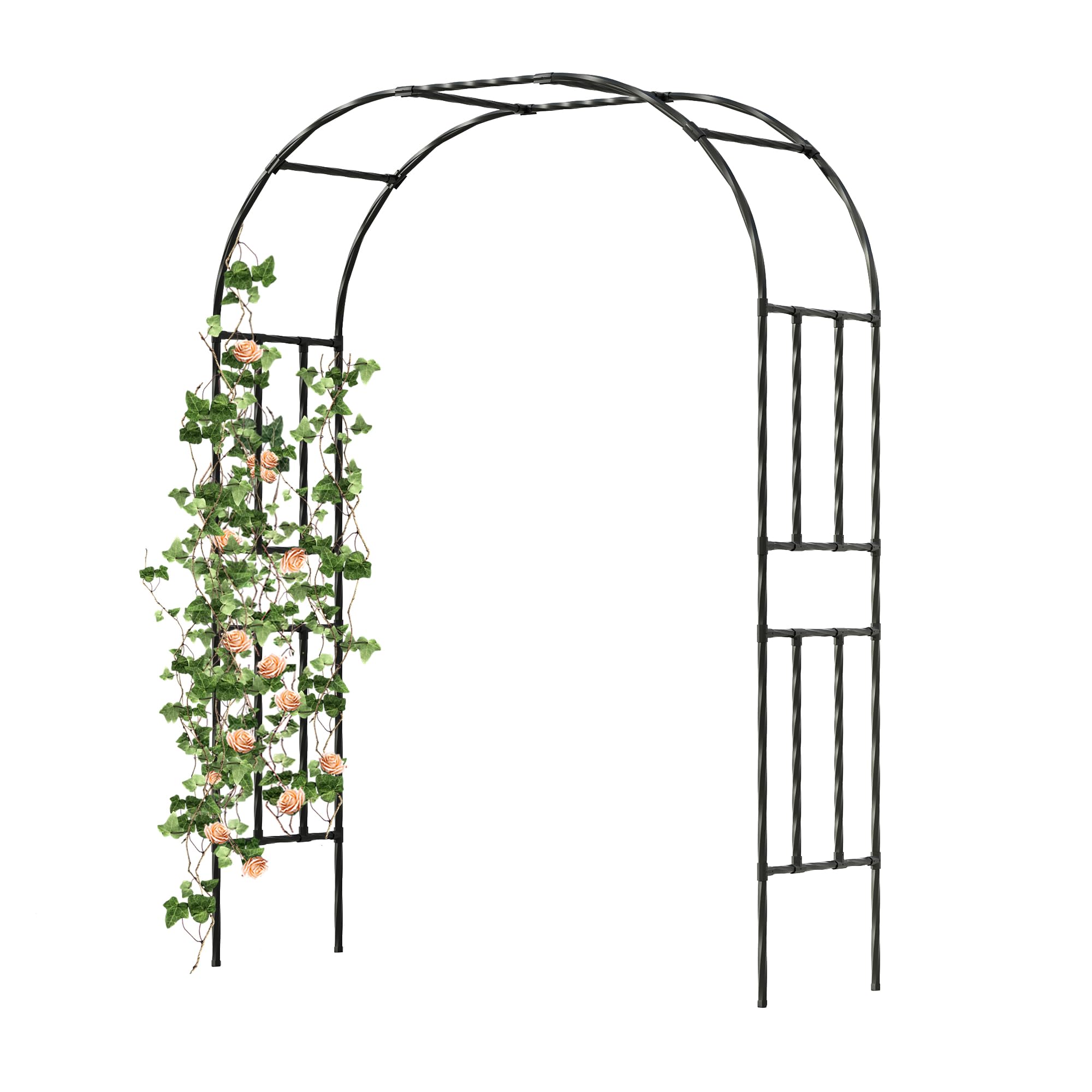 Caroeas Metal Garden Arch with 20mm Thickened Galvanized Steel Tubes ...