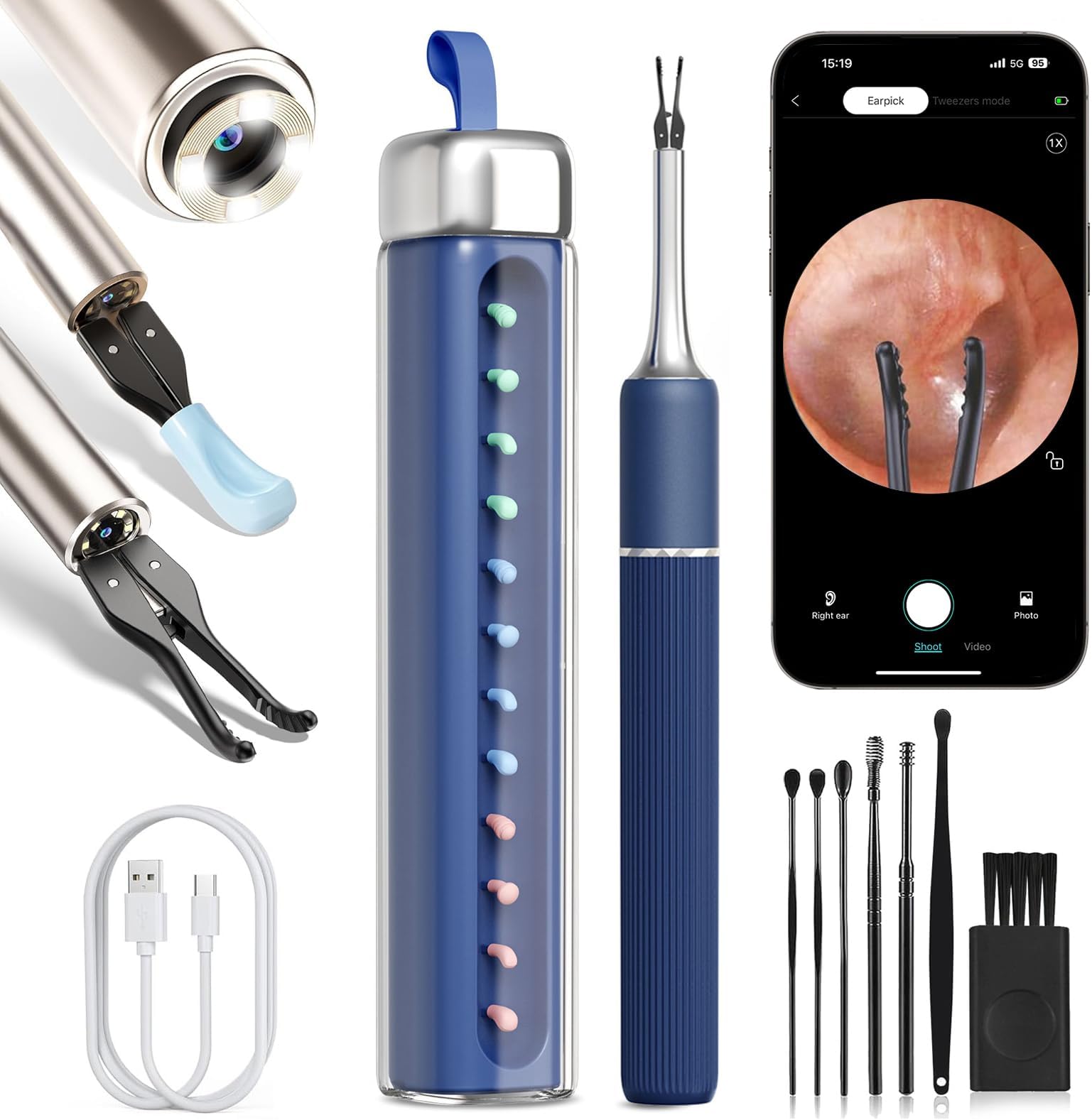 Amazon.com: MEKK Ear Wax Removal Kit S5 with 10 MP Camera, Precision ...