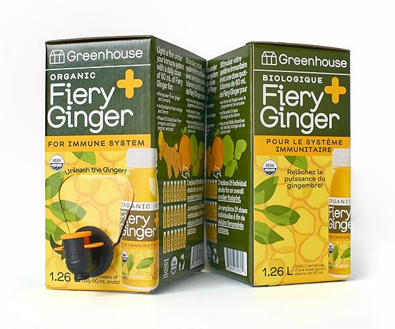 GREENHOUSE JUICE CO. Organic Fiery Ginger Immunity Wellness Shots