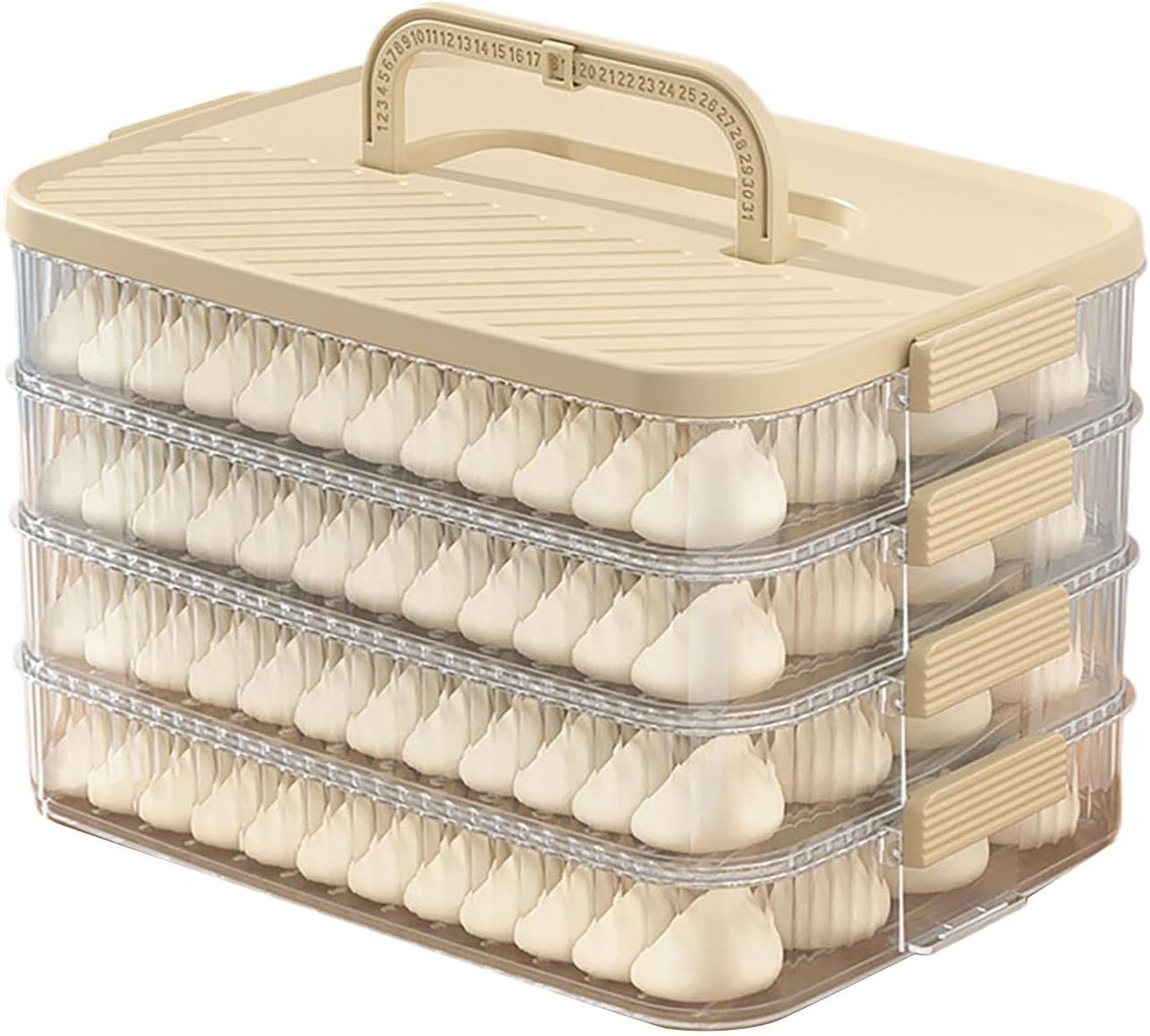 Amazon.com: Dumpling Box, Stackable Snack Container with Lid, 4-Layer ...