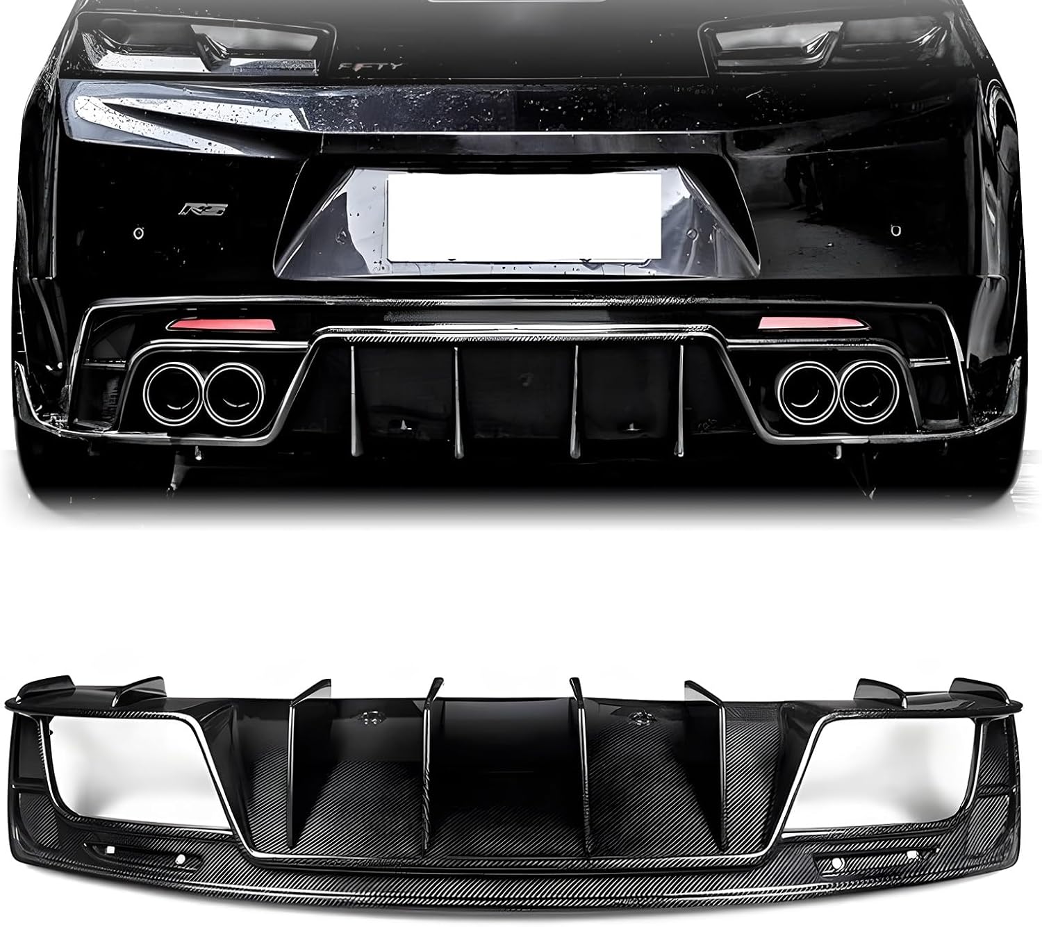 Amazon.com: Rear Diffuser Lip Compatible with Chevy Camaro ZL1 2016 ...