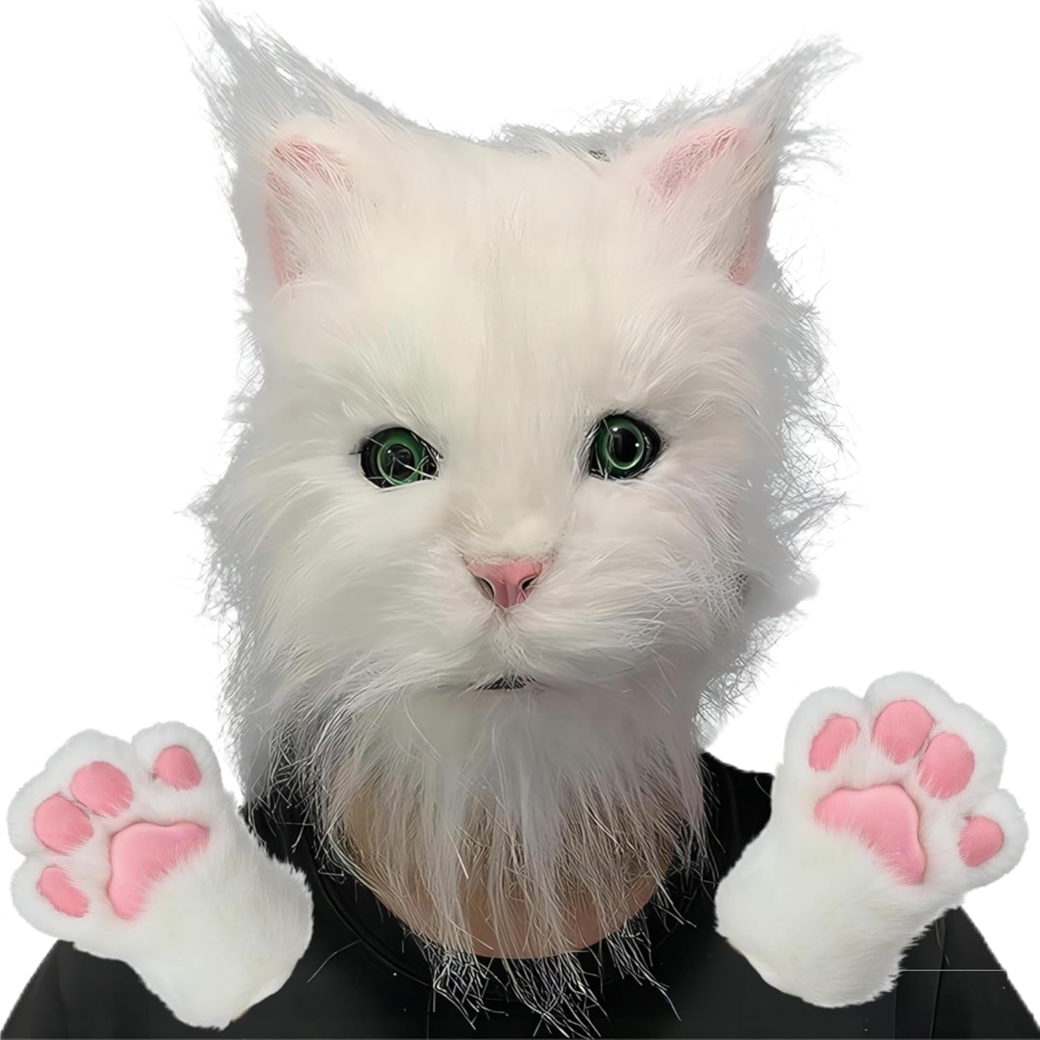 Amazon.com: Cat Mask Realistic Eyes Face Head Animal Masks - Natural ...