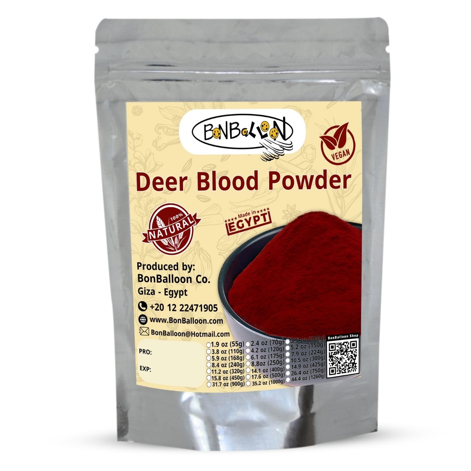 Amazon.com : Pure & Organic Deer Blood Magic Premium Red Powder Ground ...