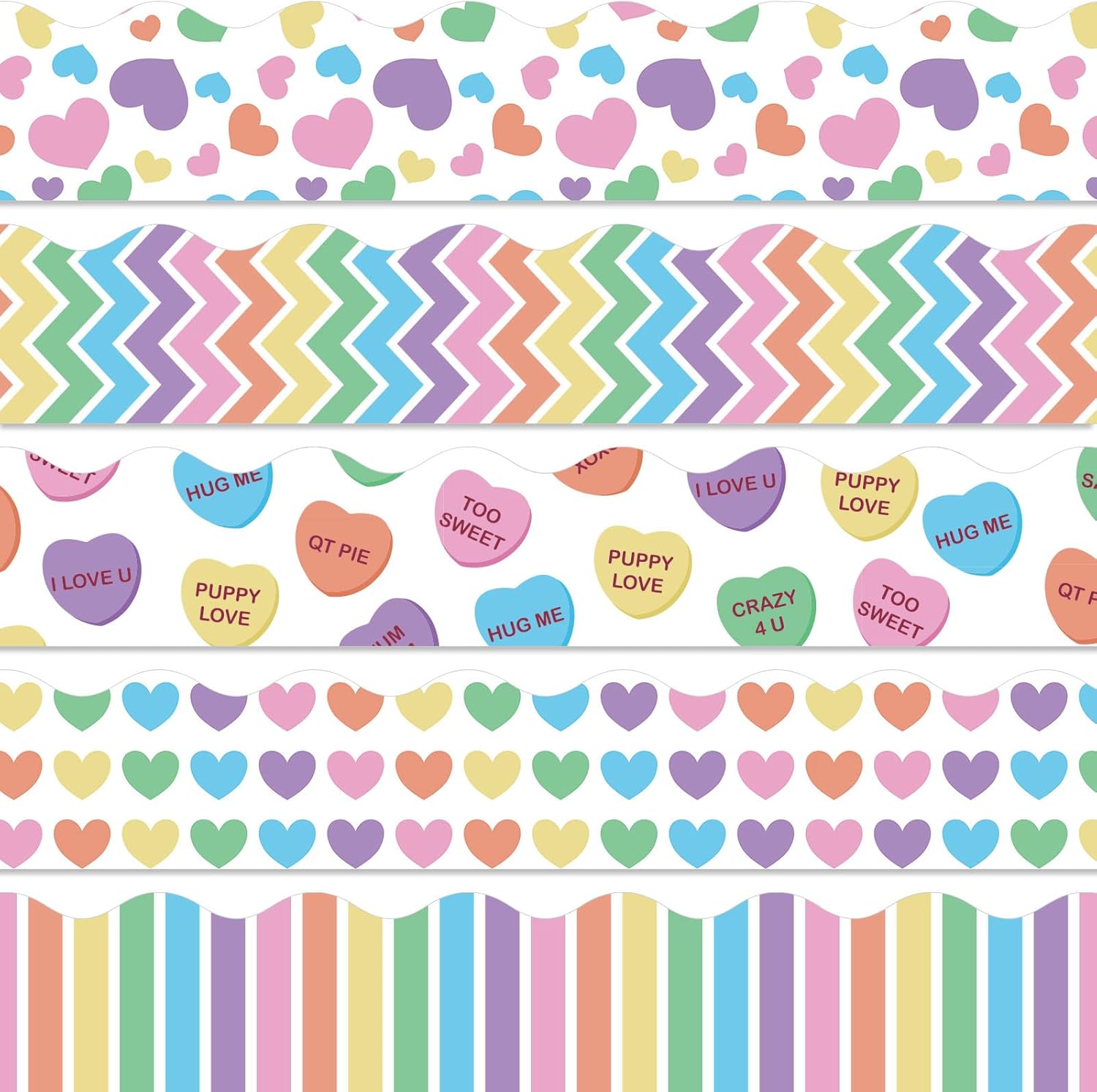 Amazon.com: Whaline 69Ft Valentine's Day Bulletin Board Borders ...