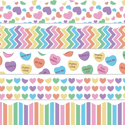 Amazon.com: Whaline 69Ft Valentine's Day Bulletin Board Borders ...