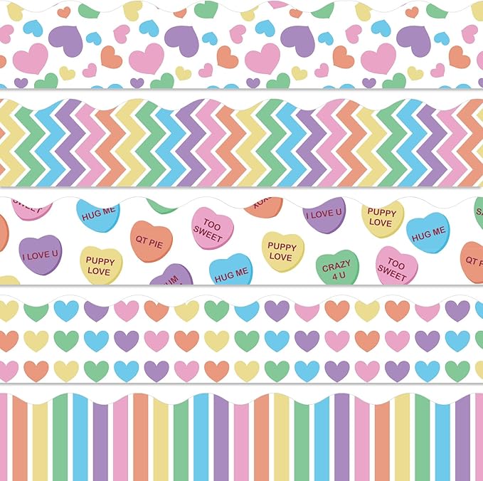 Amazon.com: Whaline 69Ft Valentine's Day Bulletin Board Borders ...