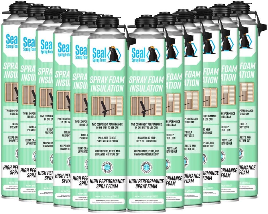 Seal Spray High Performance 80% Plus Closed Cell Formula Insulating Foam Cans (300 Board FT-12 ...