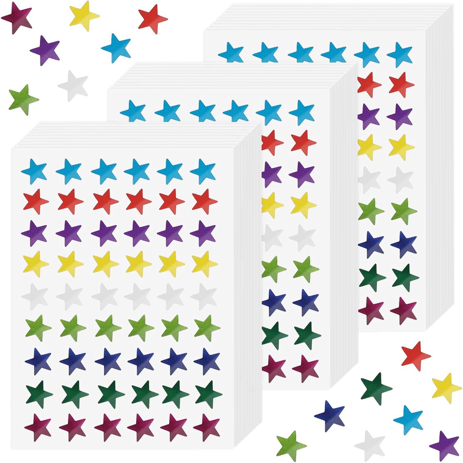 Amazon.com: Prasacco 1620 Pieces Small Colored Foil Star Stickers ...