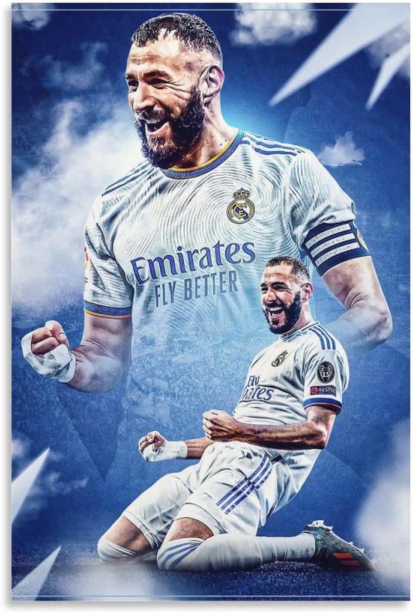 Amazon.com: Karim Benzema Poster 4 Wall Art Canvas Print Poster Home ...