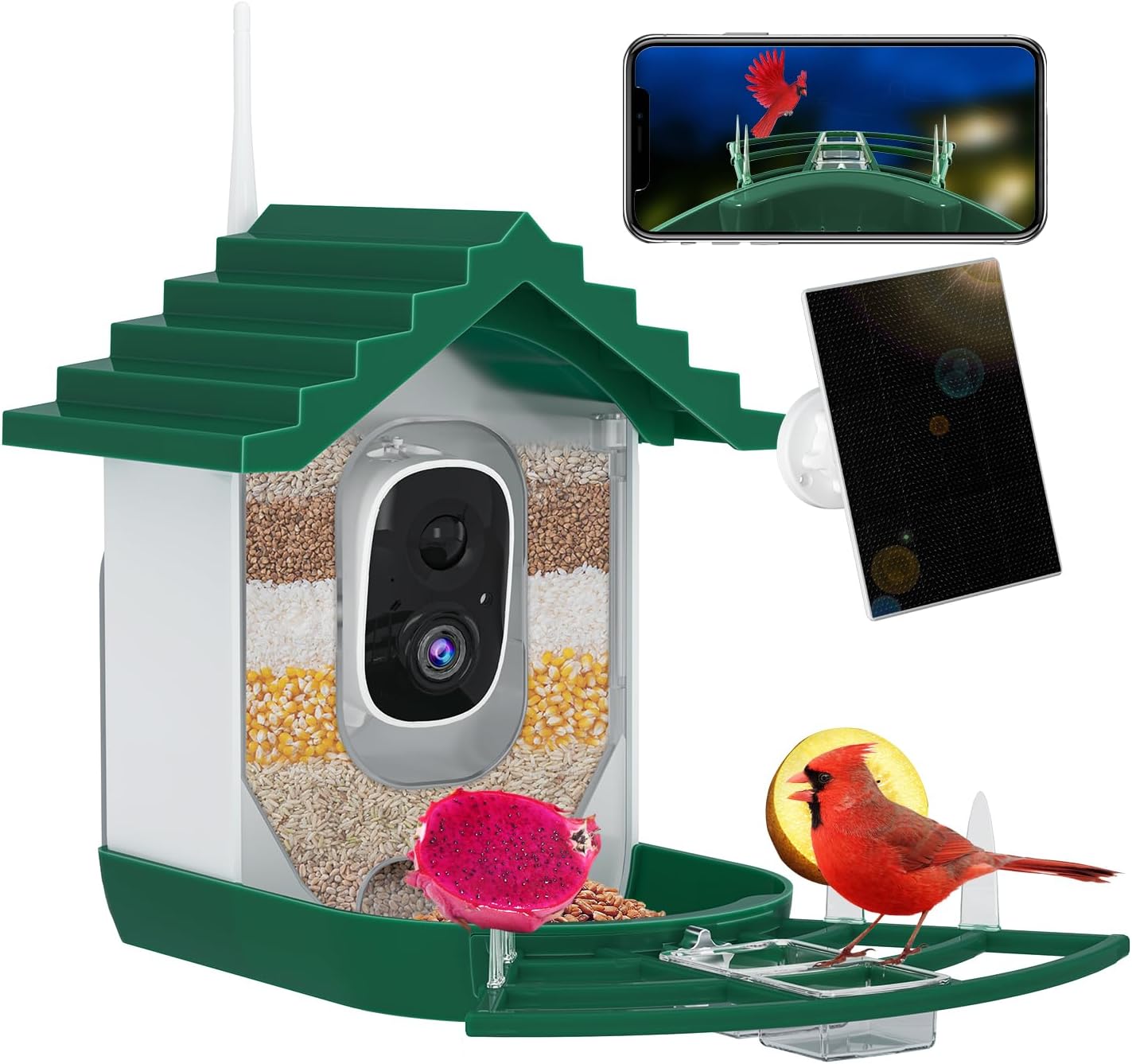 Bird Feeder with Camera,Solar Powered Smart Feeders Camera with Hd Ai ...
