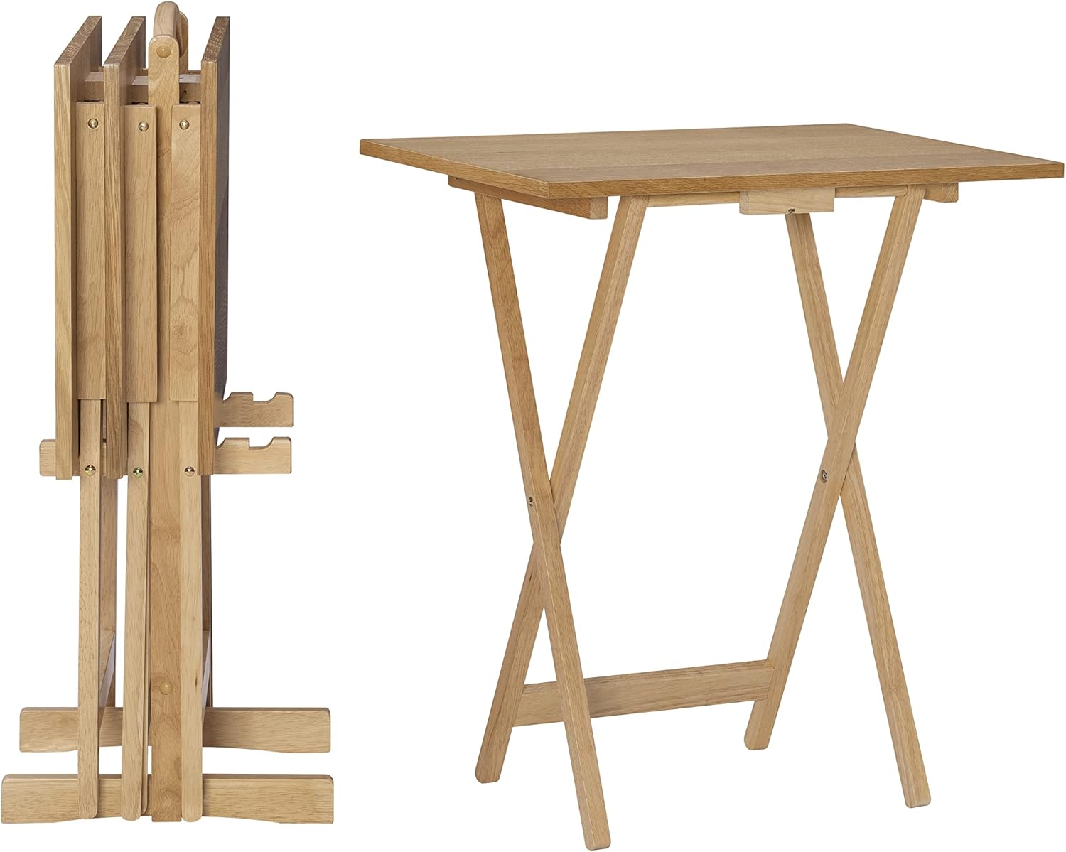 Amazon.com: Powell Natural Darwin Set of 4 Trey Tables with Stand