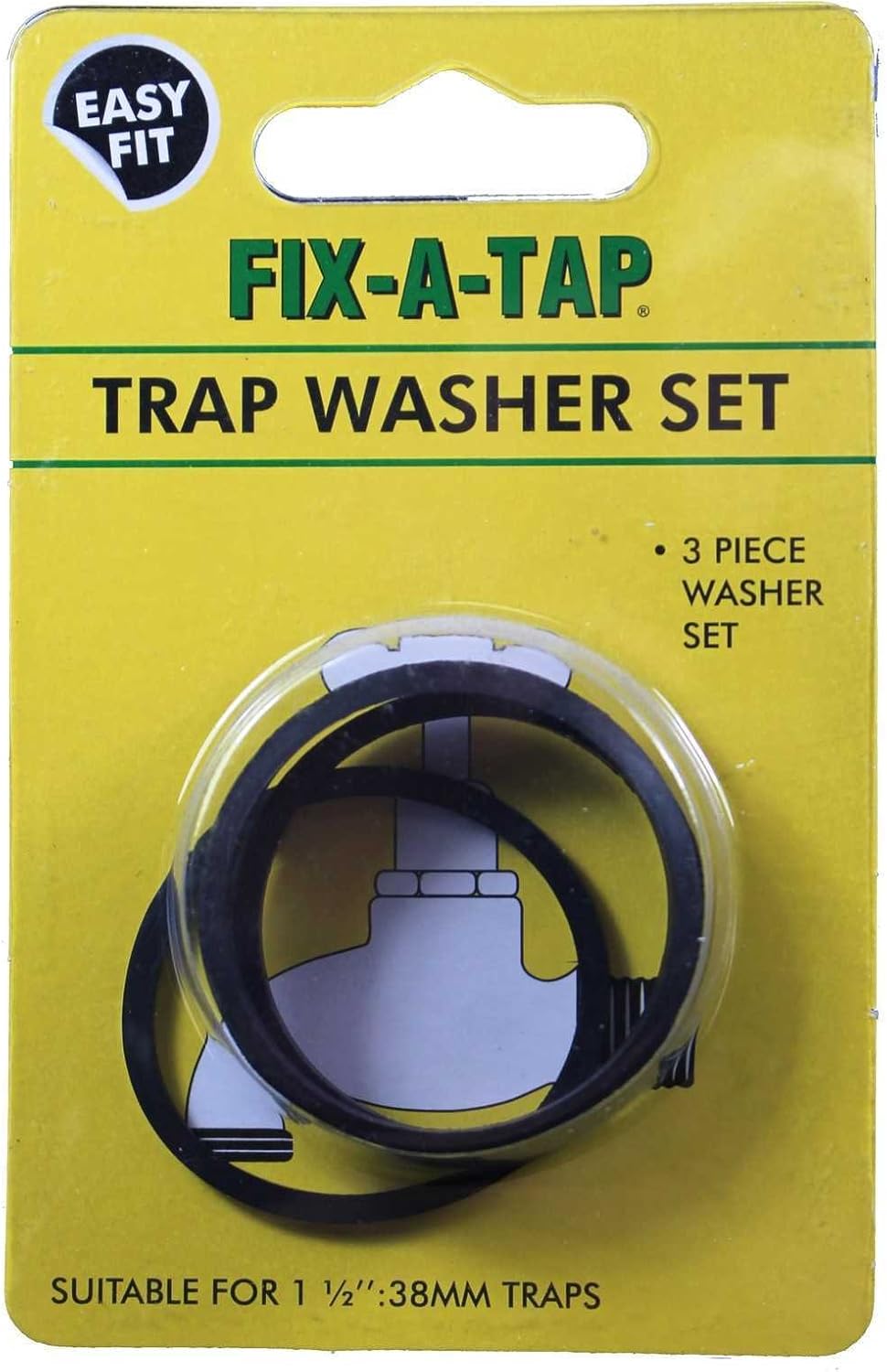 Amazon.com : Fix-A-Tap Trap Washer Kit for 38mm 1 1/2 Inch Traps 3 ...