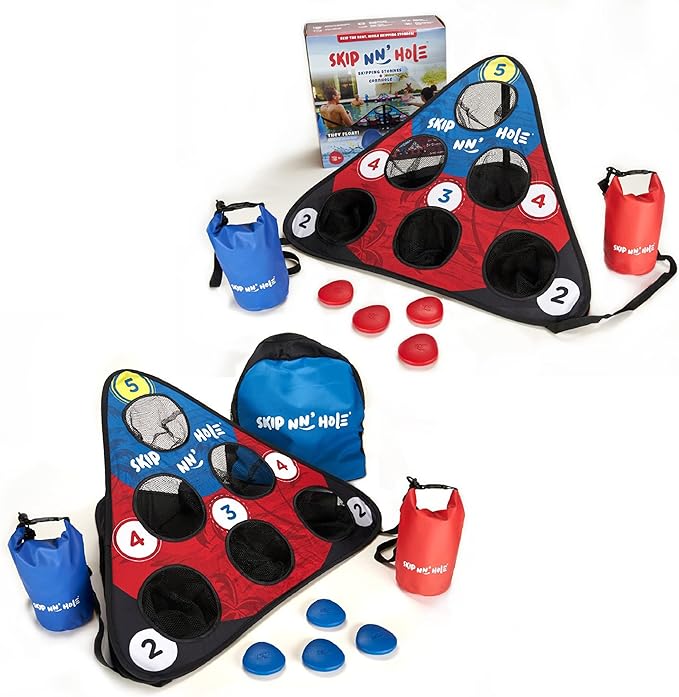 Amazon.com: SKIP NN' HOLE Pool Game | Skipping Stone Swimming Pool ...