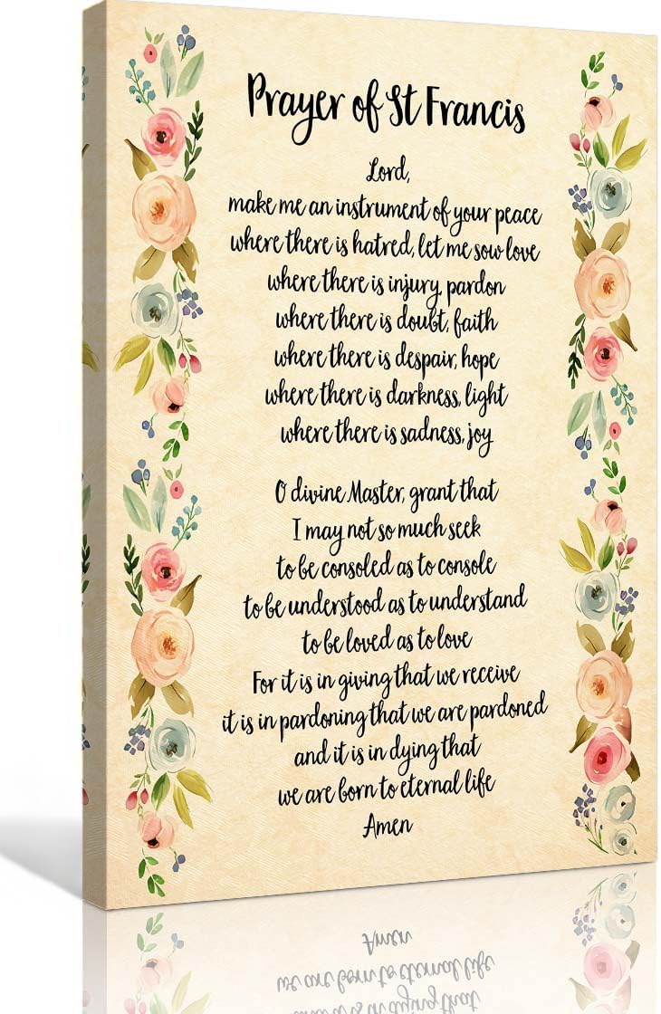 Amazon.com: Pejinlu Prayer of St Francis Wall Art Peace Prayer, Make Me ...