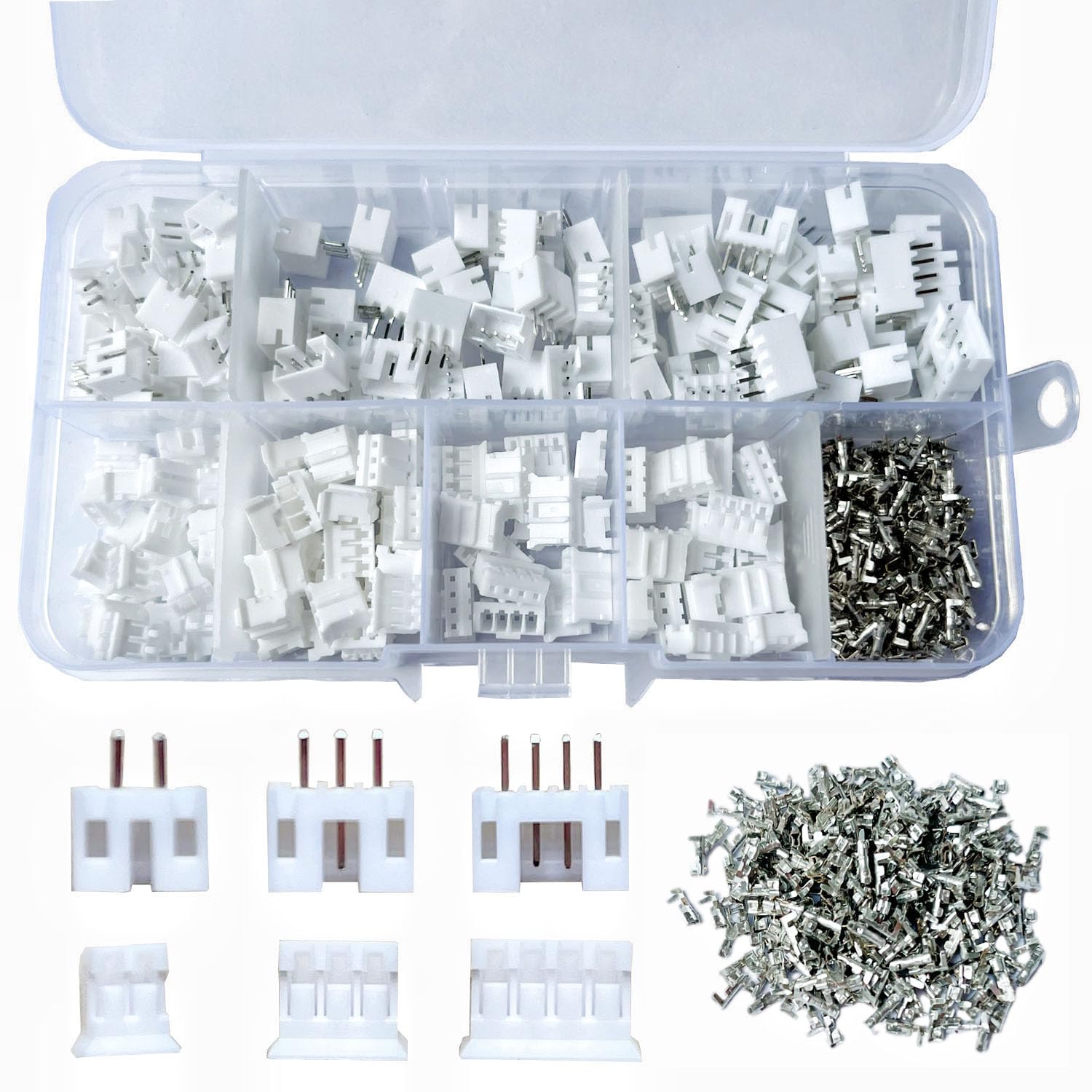Amazon.com: 450PCS JST Connector Kit, PH 2.0mm Pitch 2/3/4 Pin Male ...