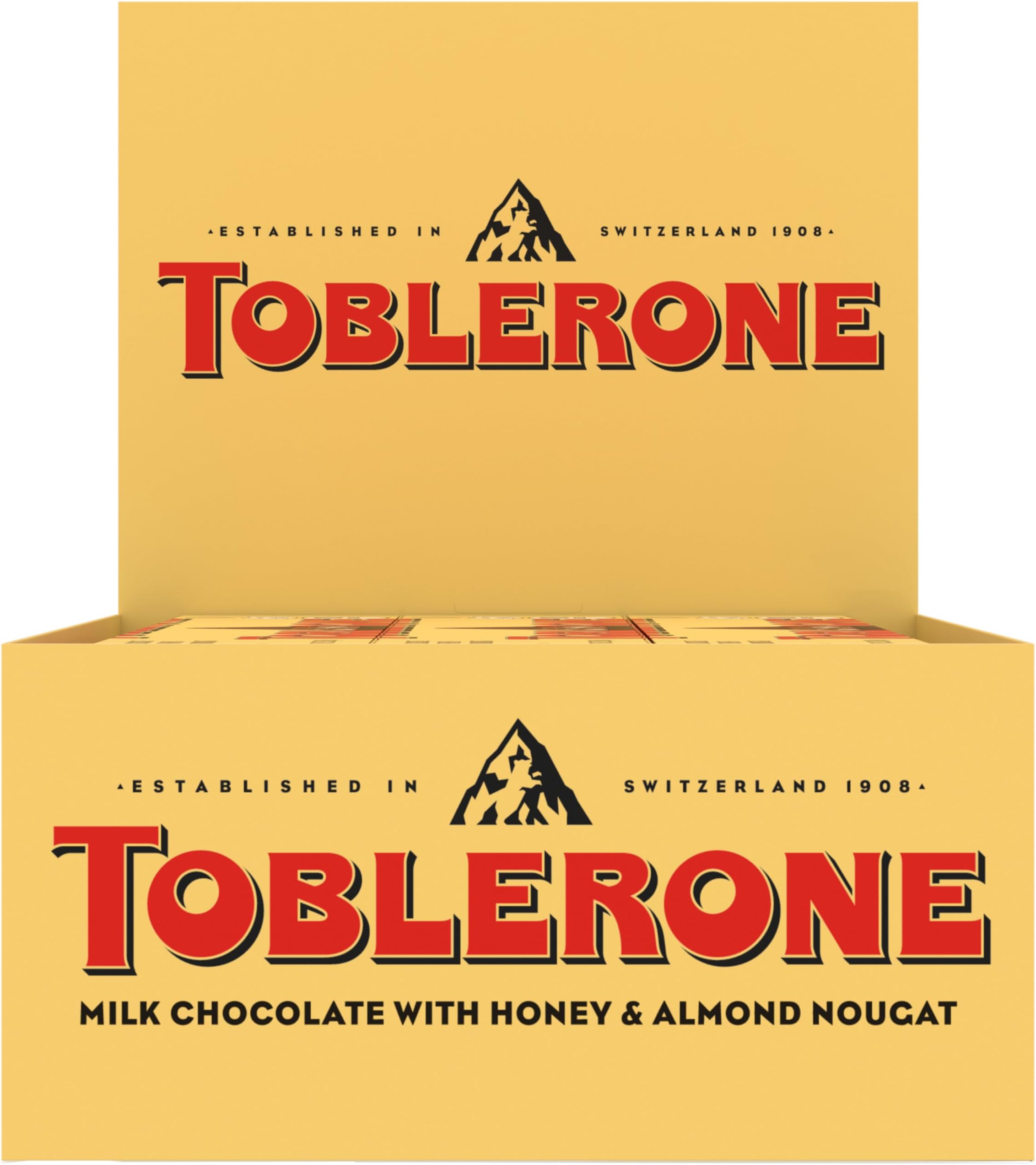 Amazon.com : TOBLERONE Milk Chocolate Bar with Honey and Almond Nougat ...