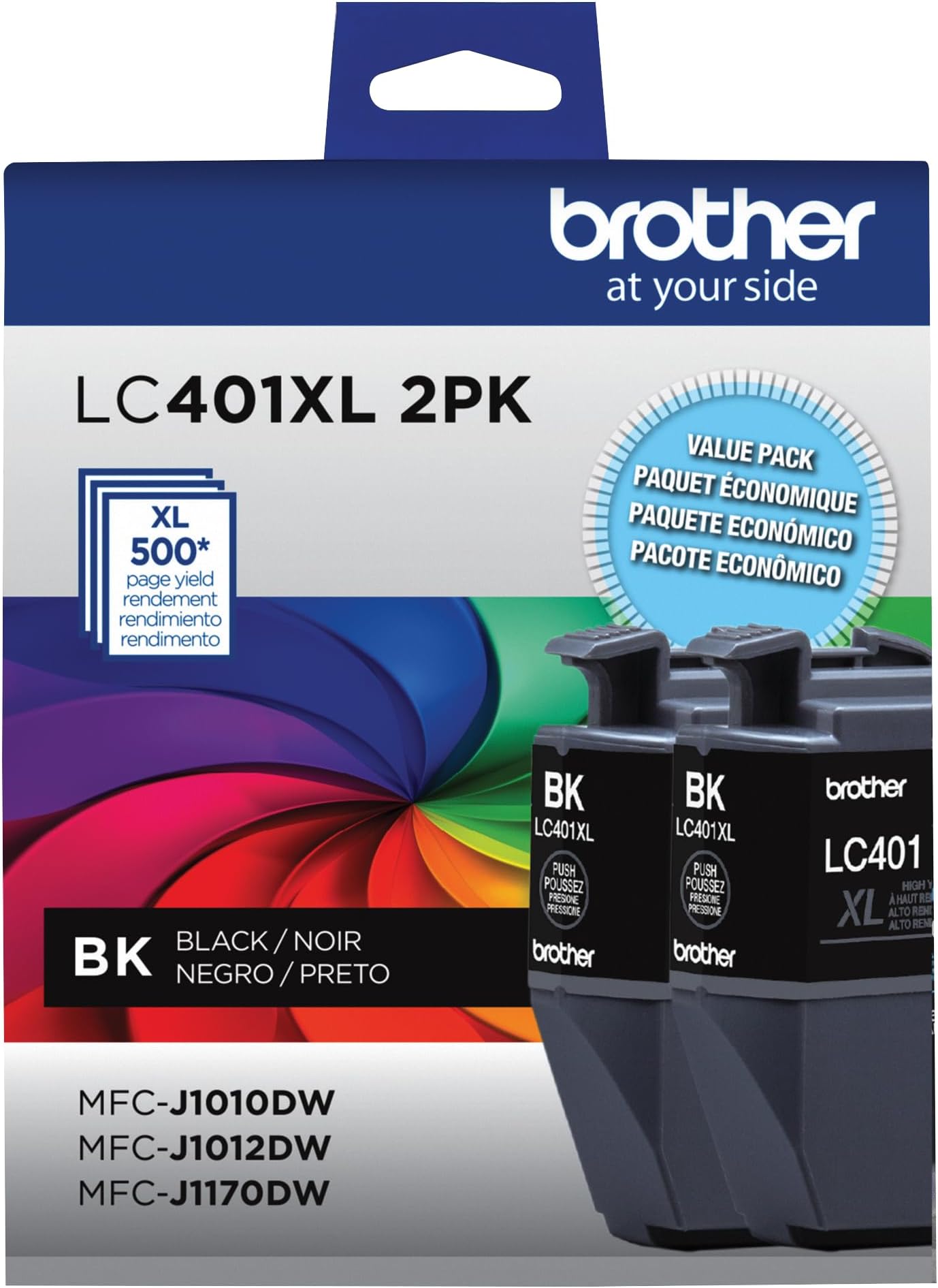 Brother Genuine LC401XL 2PK High Yield 2-Pack Black Ink Cartridges ...
