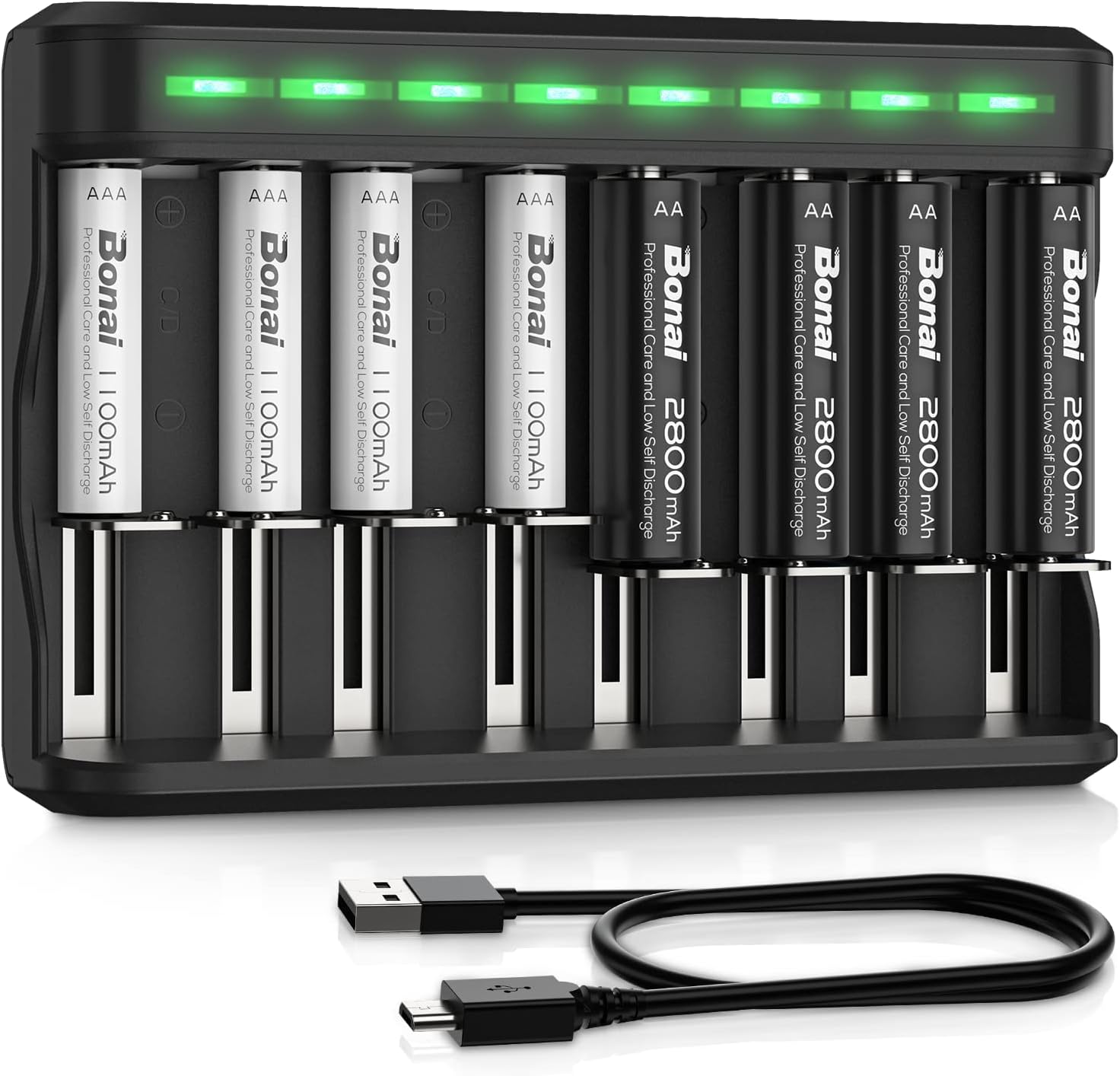 Amazon.com: AAA Rechargeable Batteries 16 Pack w/Charger, POWEROWL High ...