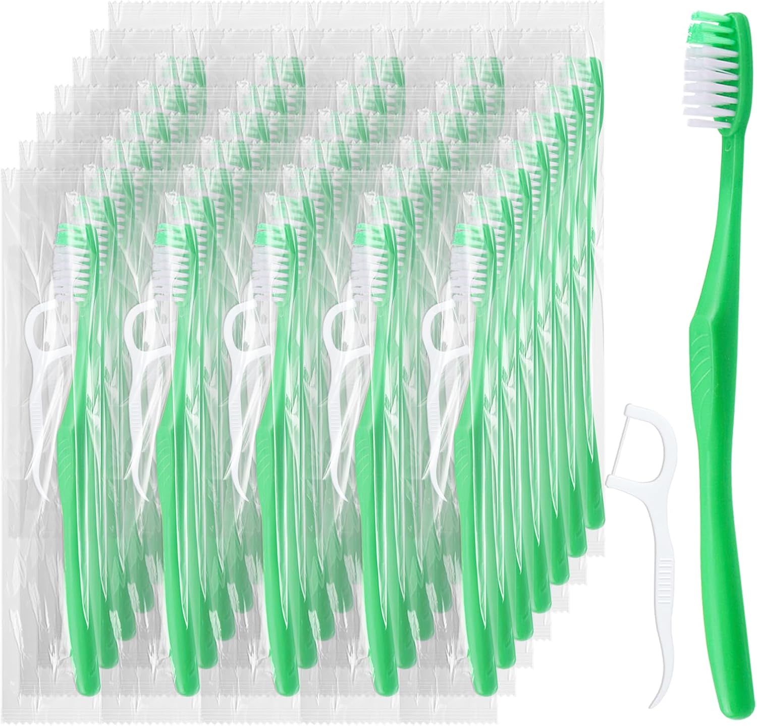 Amazon.com : HAIFOTRVA 10 Packs Disposable Toothbrushes with Floss ...