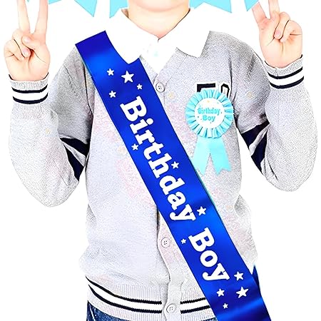 Propsicle Blue Premium Satin Birthday Boy Sash/Birthday Sash for Kids ...