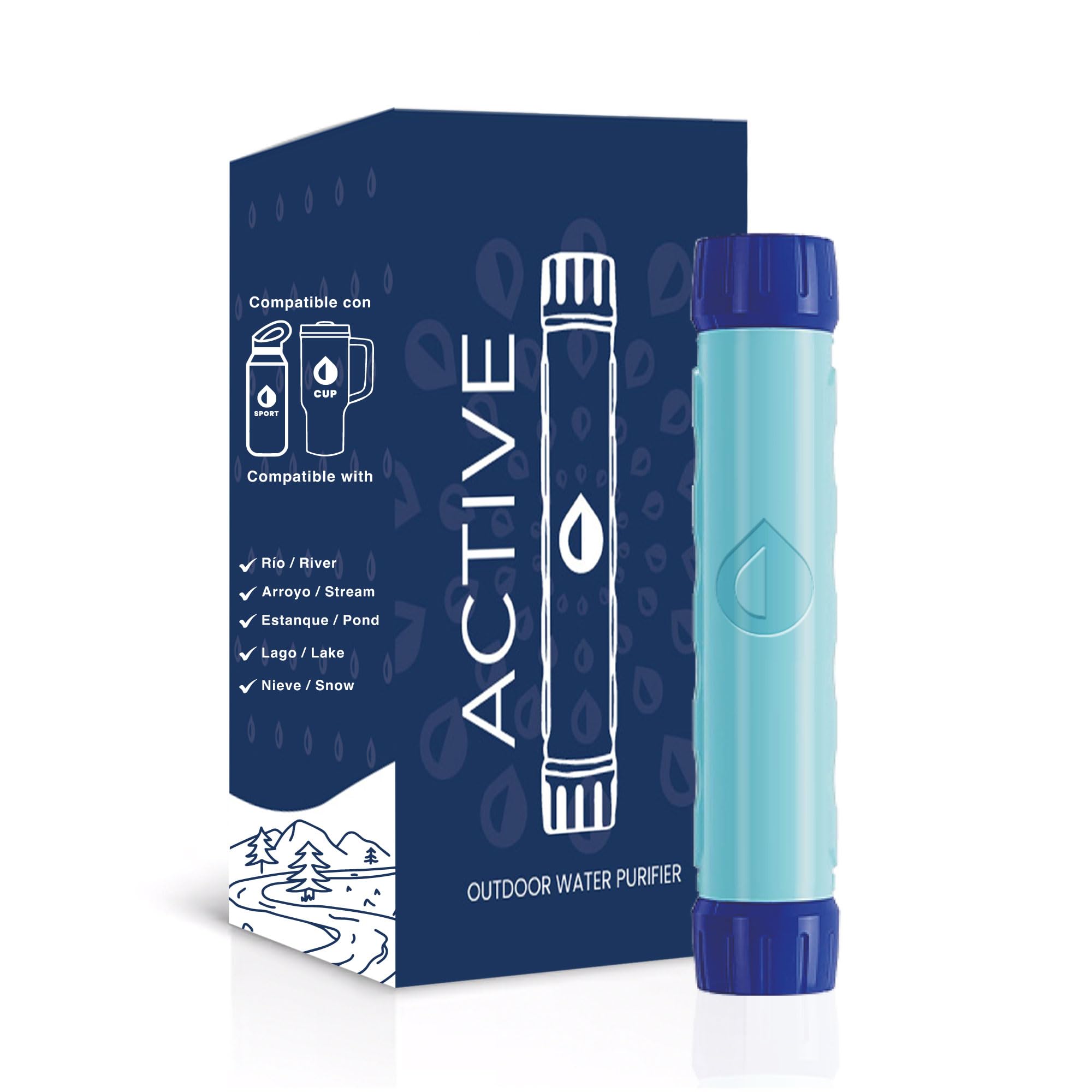 PURA ACTIVE Filtro Portátil - Purificador de Agua Portátil, Elimina ...