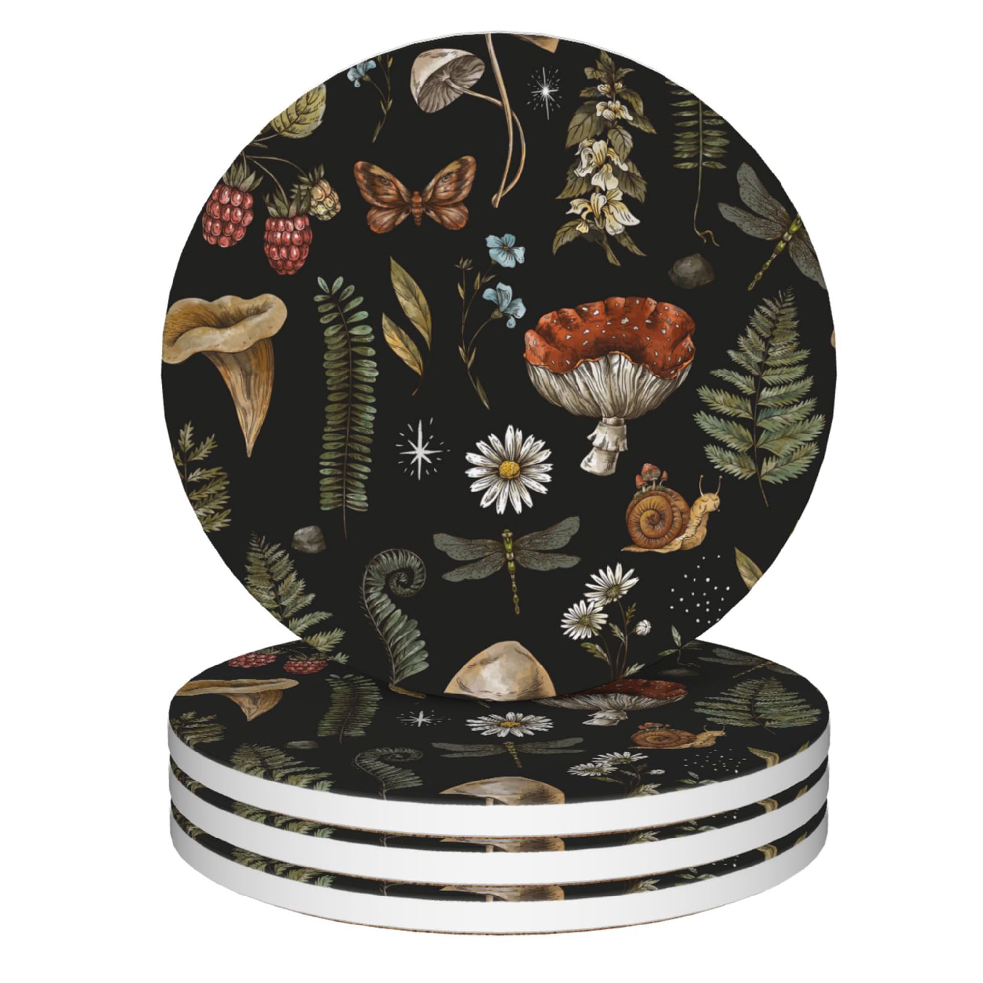 Amazon.com | Coasters for Drinks,Set of 4 Absorbent Coasters,Vintage ...