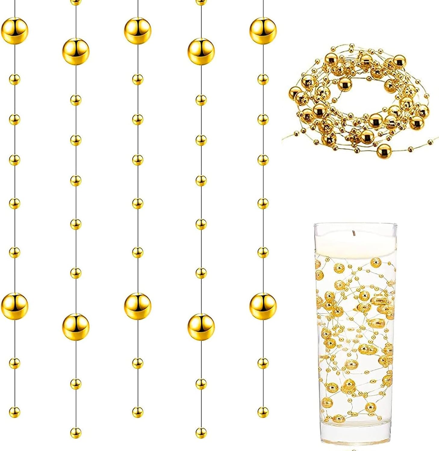 Amazon.com: Chuxin 50 PCS Floating Pearls for Centerpieces Vases, 50cm ...