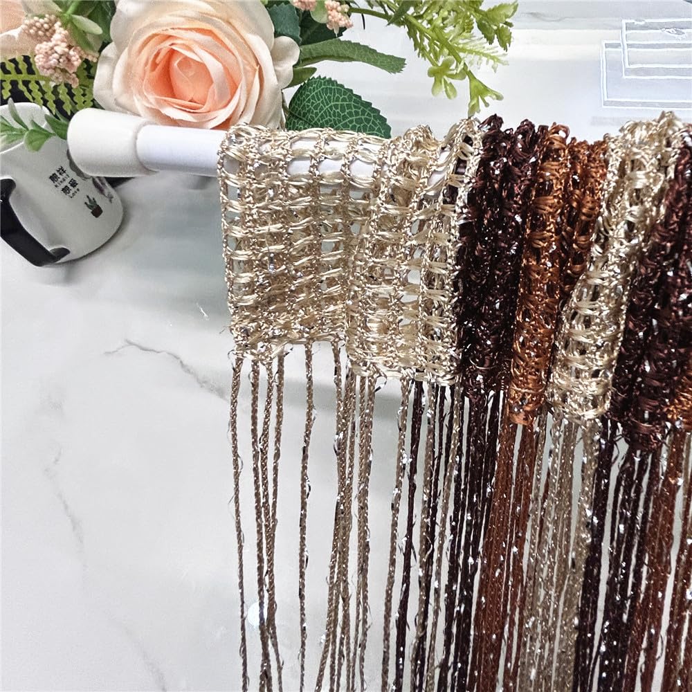 Decorative Door Fringe Wave Split String Curtain - 100x200cm Sky Blue ...